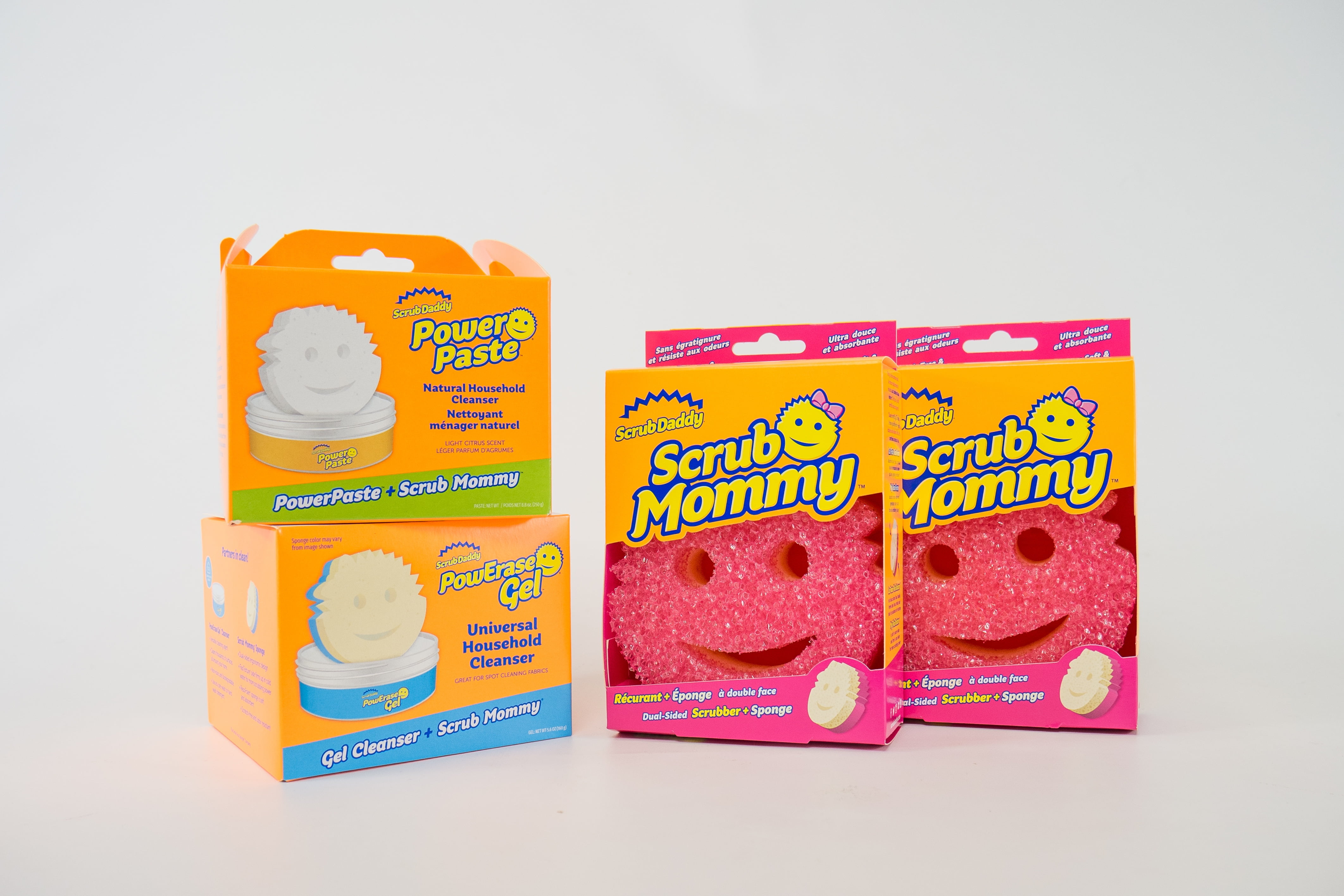 Scrub Daddy Power-up Bundle - 2 Ct Scrub Mommy, 1 PowerPaste + Dye Free ...