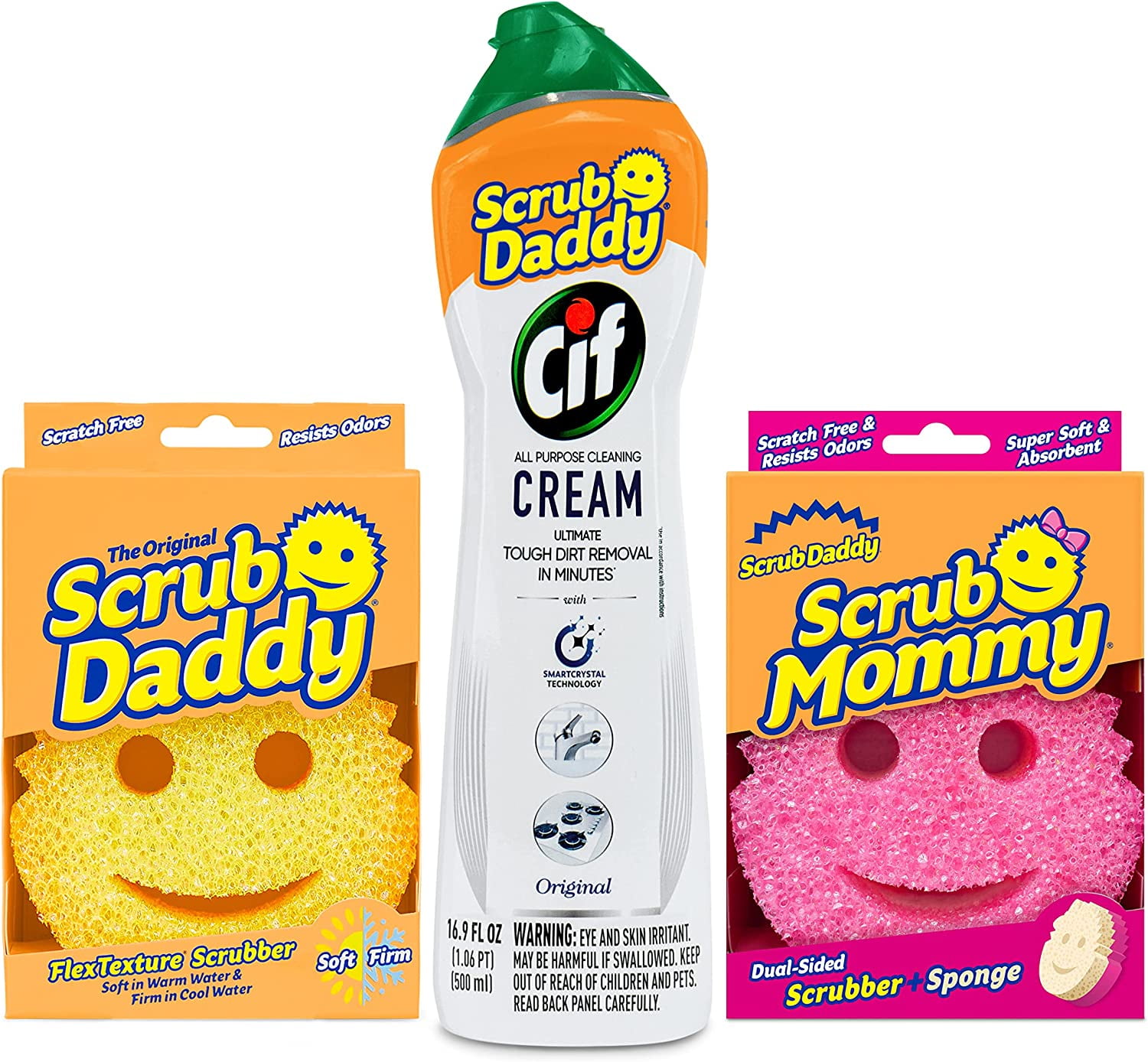 Scrub Daddy + Scrub Mommy + Cif All Purpose Cleaner, Lemon - A Perfect ...