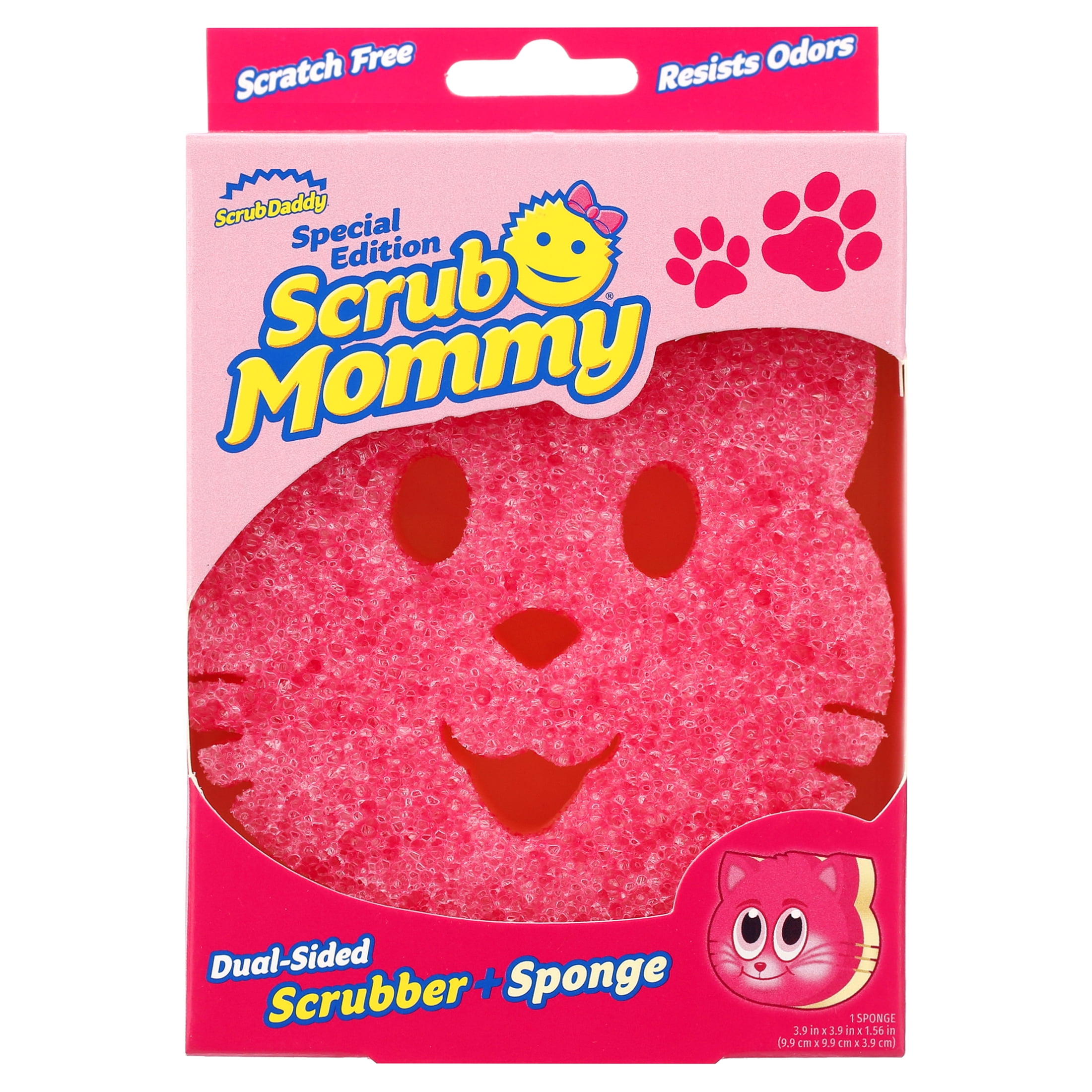 Scrub Daddy Dual-Sided Scrubber - Scrub Mommy Pets Cat, Scratch-Free ...