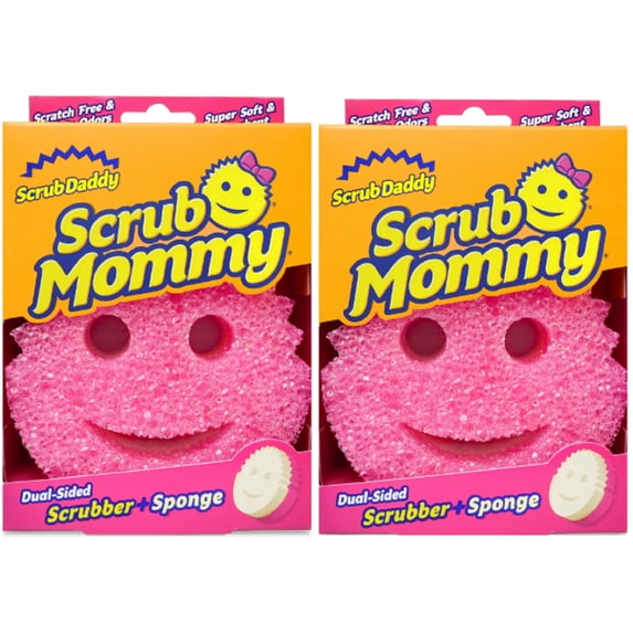 Scrub Daddy Scrub Mommy Dishwashing Set, 2 Pack, Pink, Soft in Warm ...