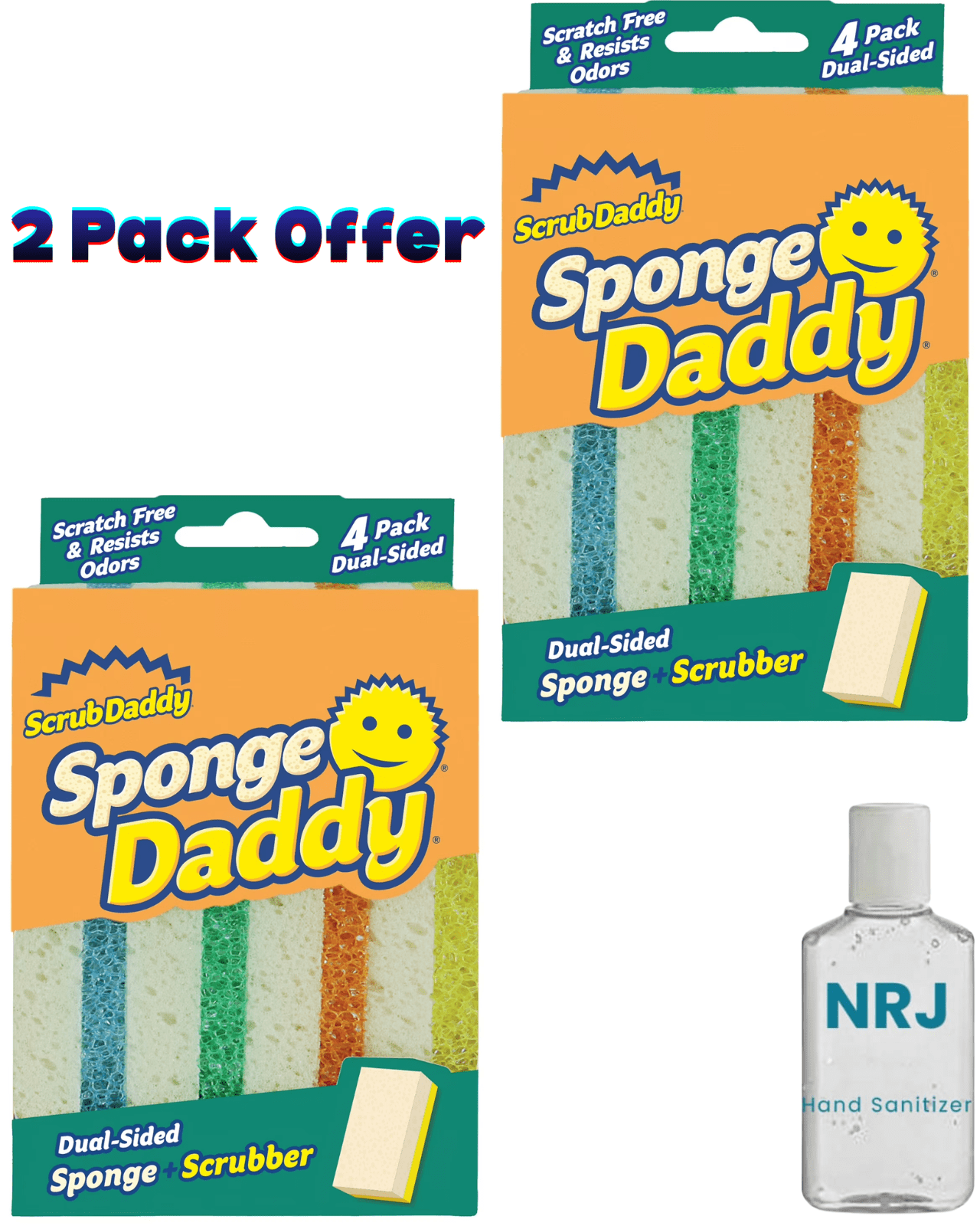 Scrub Daddy Sponge Daddy Non-Scratch Sponges, 4 Count - Walmart.com