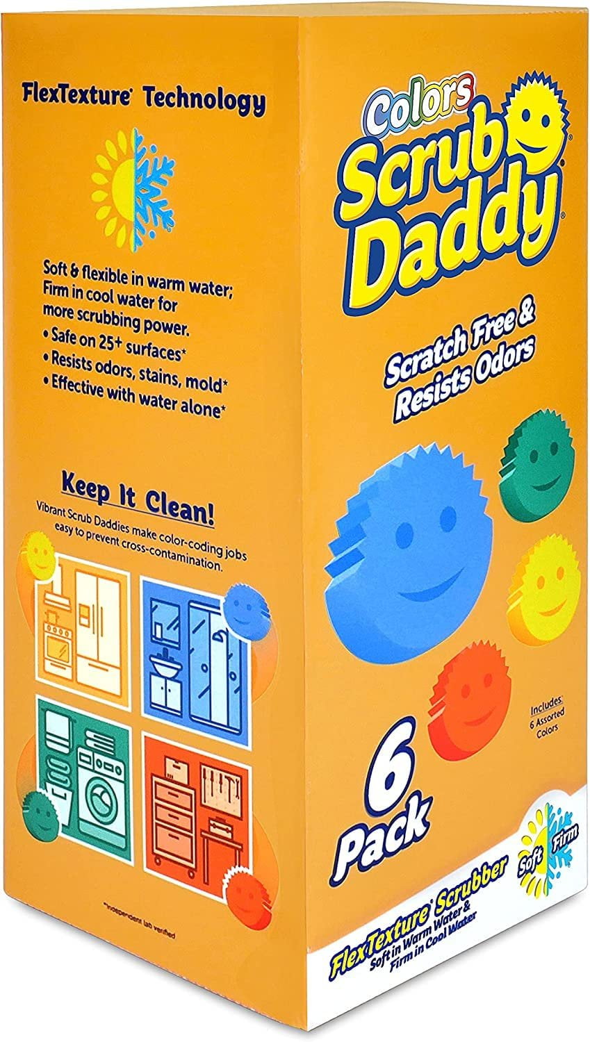 Scrub Daddy Sponge Set - Variety Colors - Scratch-Free Multipurpose ...