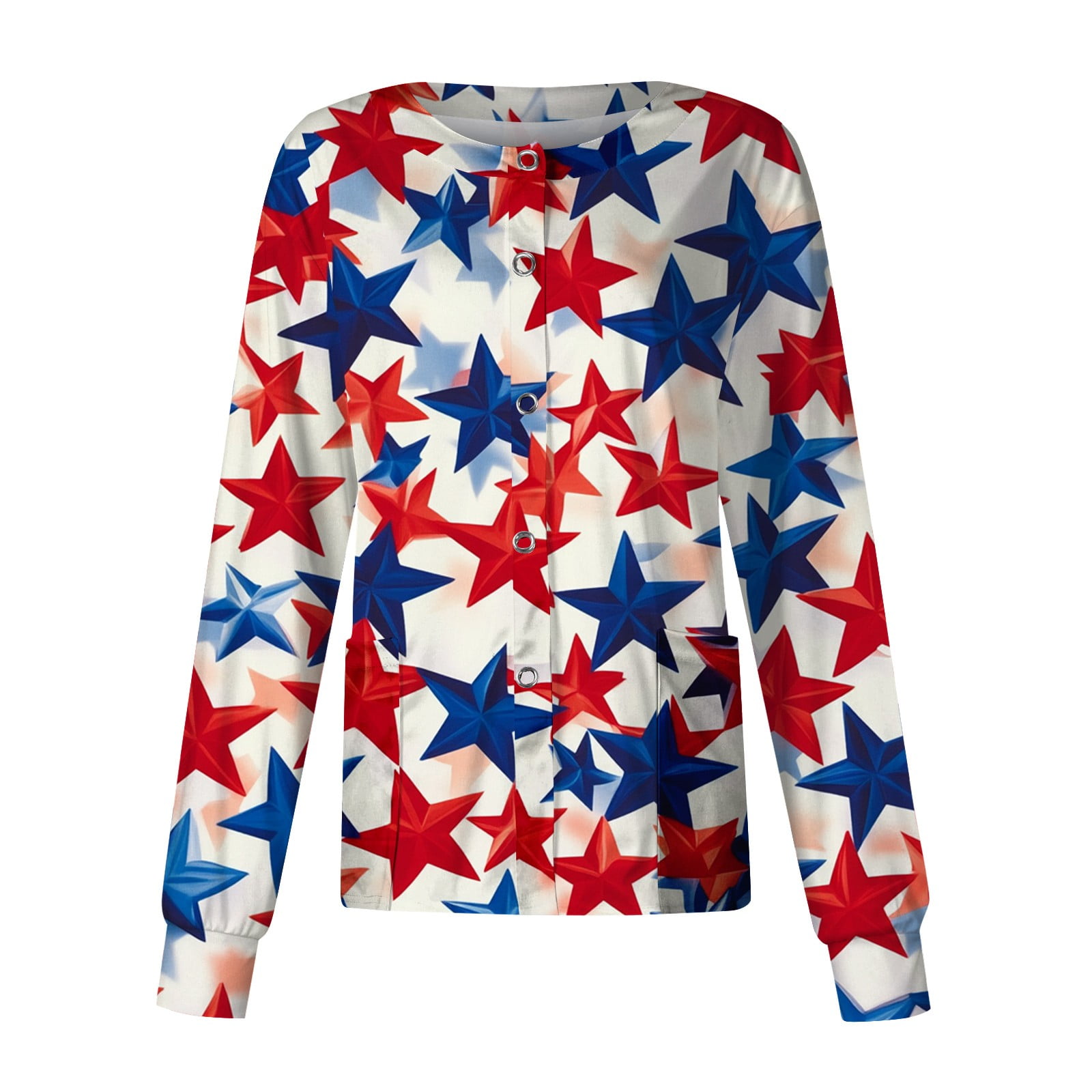 Scrub Jacket for Women 4th Of July Scrub Jackets American Flag ...