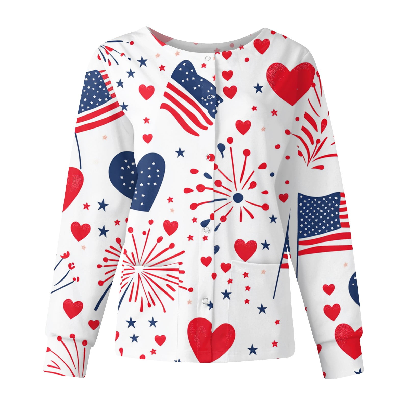 Scrub Jacket for Women 4th Of July Scrub Jackets American Flag ...