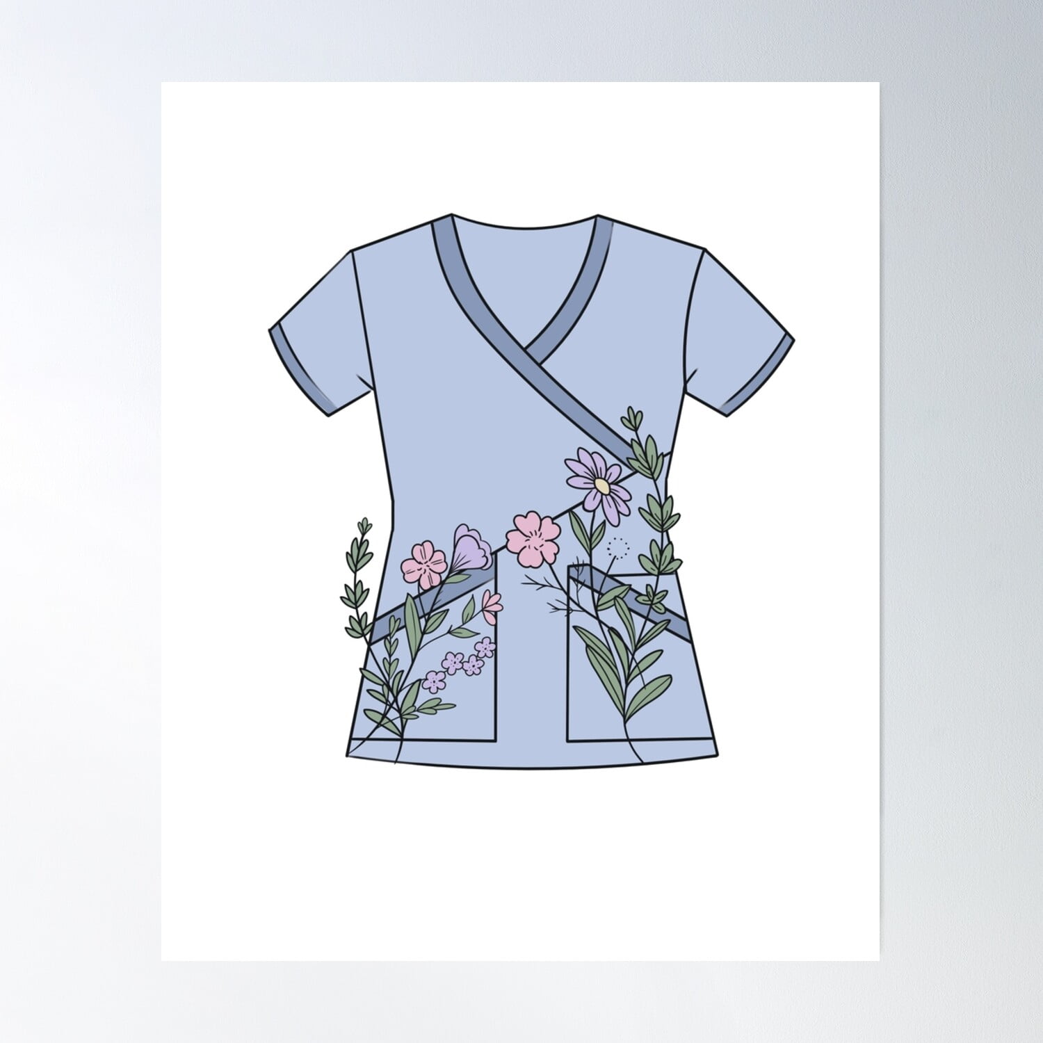 Scrub Life - Light Blue Scrub Poster Wall Art, Modern Wall Decor, 16x16 ...