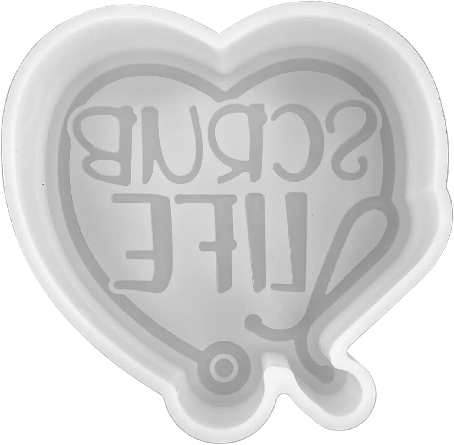 Scrub Life Nurse Heart Stethoscope Freshie Silicone Mold for Scented ...