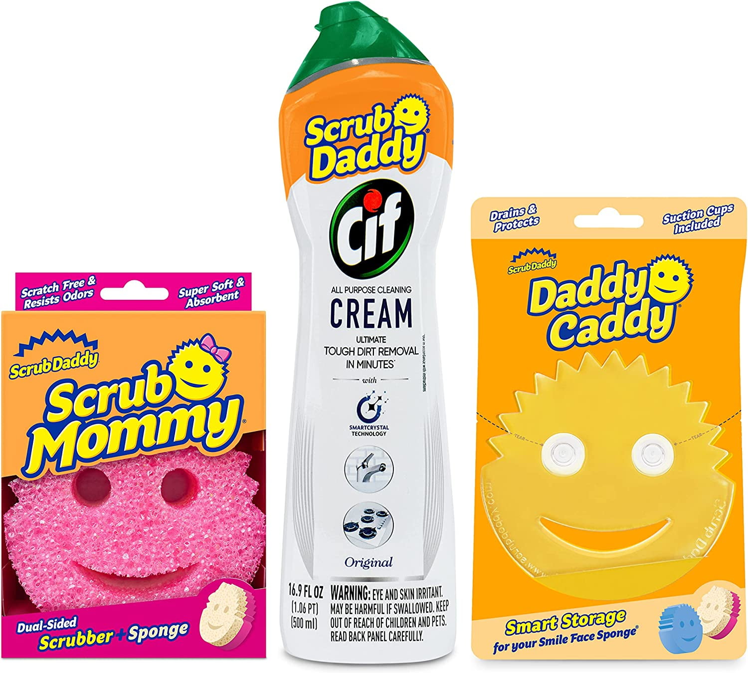 Scrub Mommy, Daddy Caddy + Cif All Purpose Cleaner - Scratch-Free, Dual ...