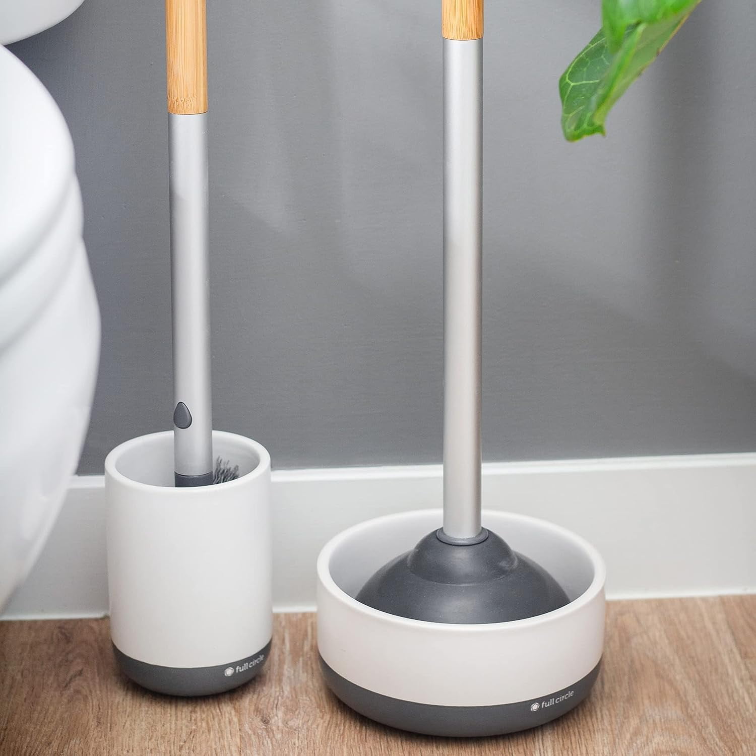 Scrub Queen, Bathroom Toilet Brush with Ceramic Holder and Diatomaceous ...