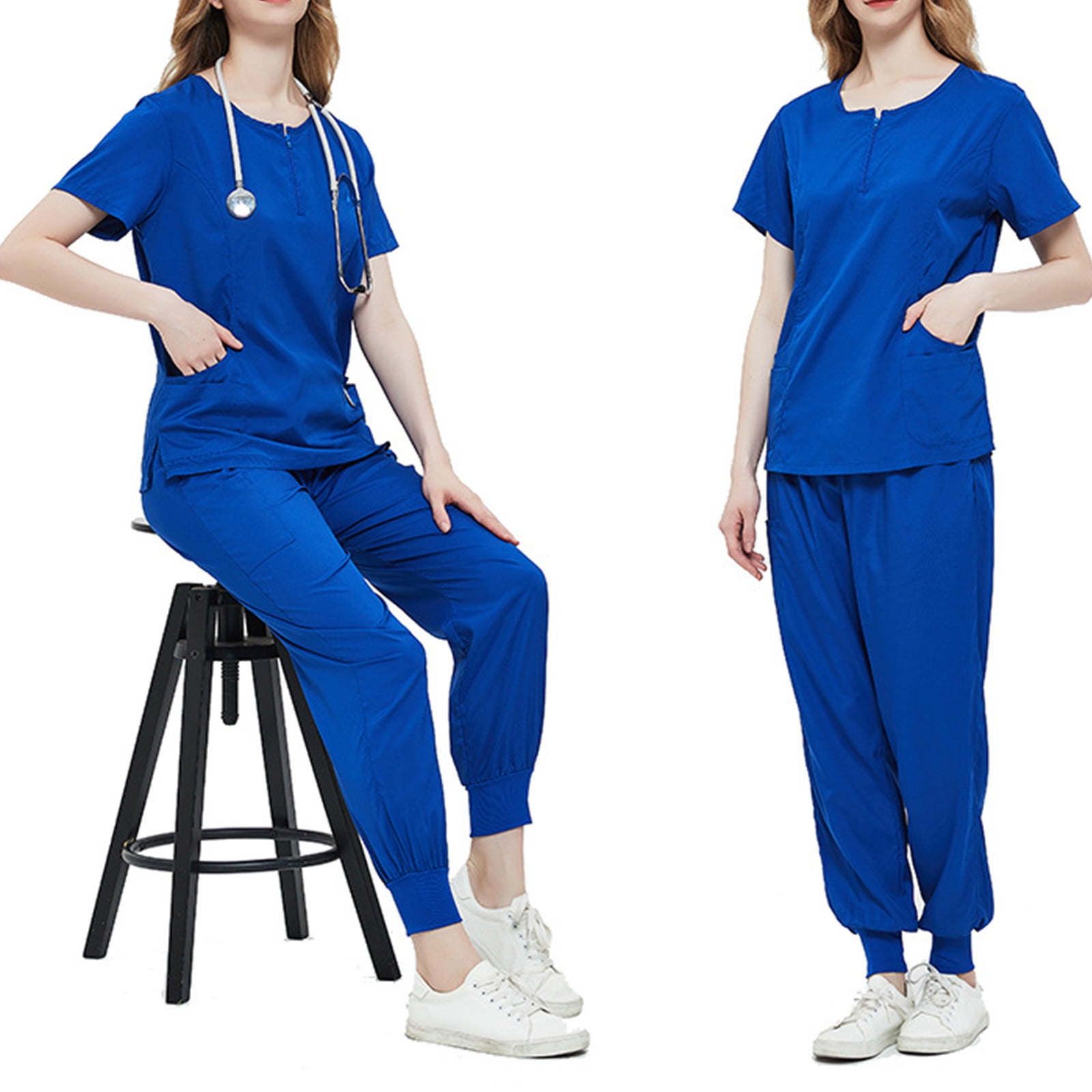 Scrub Set Clearance 2024! AIEOTT Scrubs Set for Women, Women Scrubs Top ...