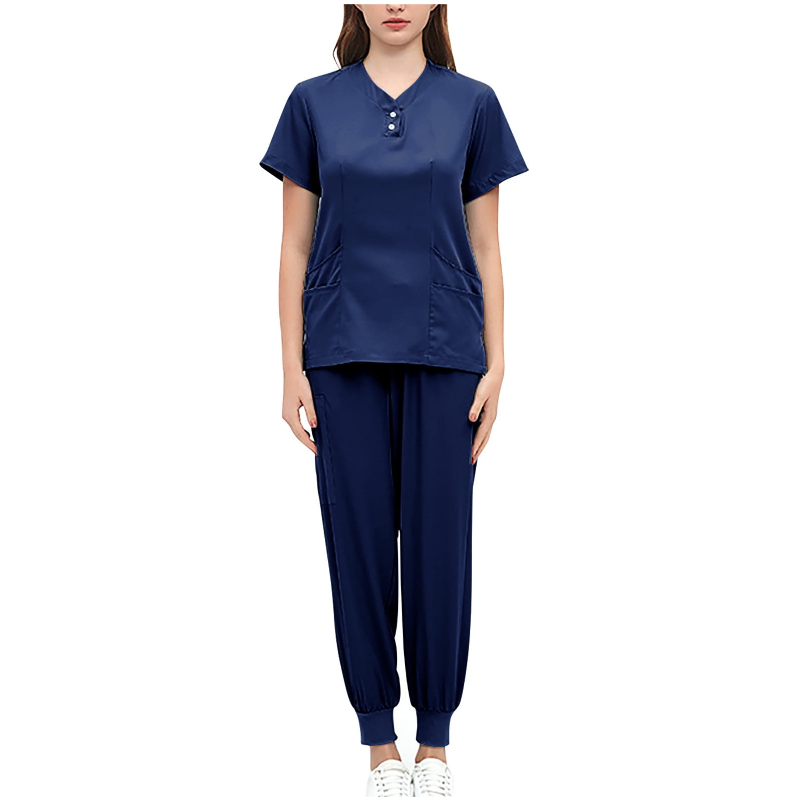 Scrub Set Clearance 2024! AIEOTT Scrubs Set for Women, Women Scrubs Top ...