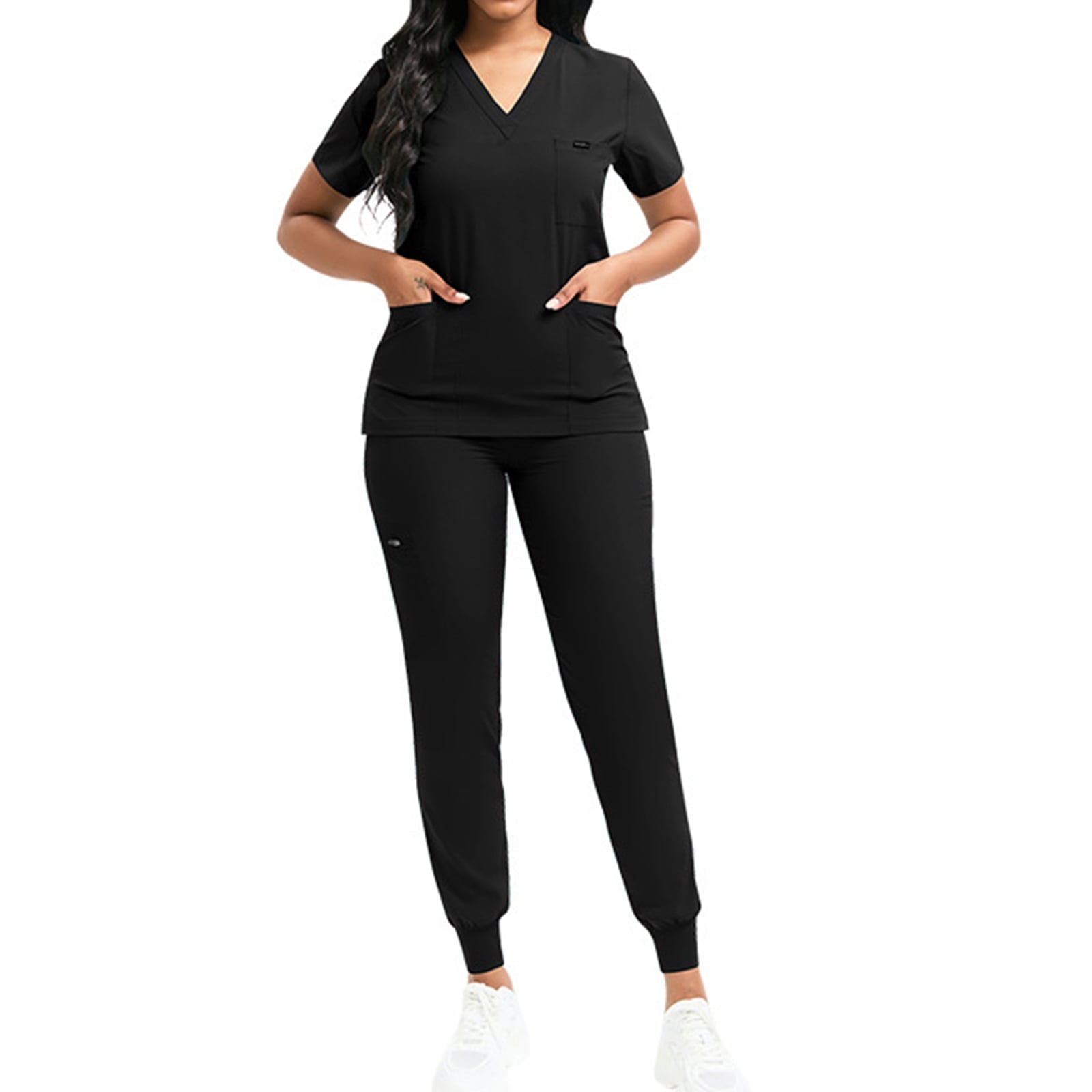 Scrub Sets for Woman 2025 Stretch V Neck Scrub Set Essential Stretch ...