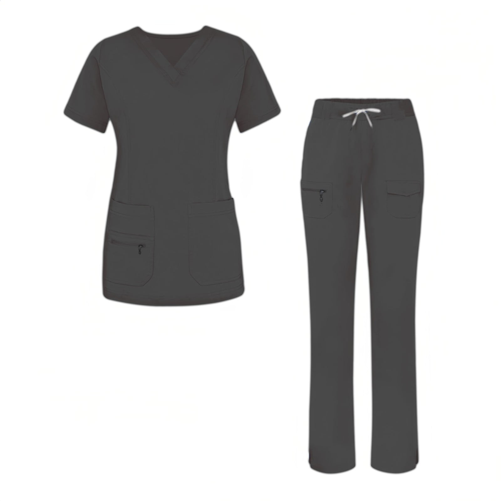 Scrub Sets for Woman Comfort Stretch V-Neck Nurse Scrubs Top Straight ...