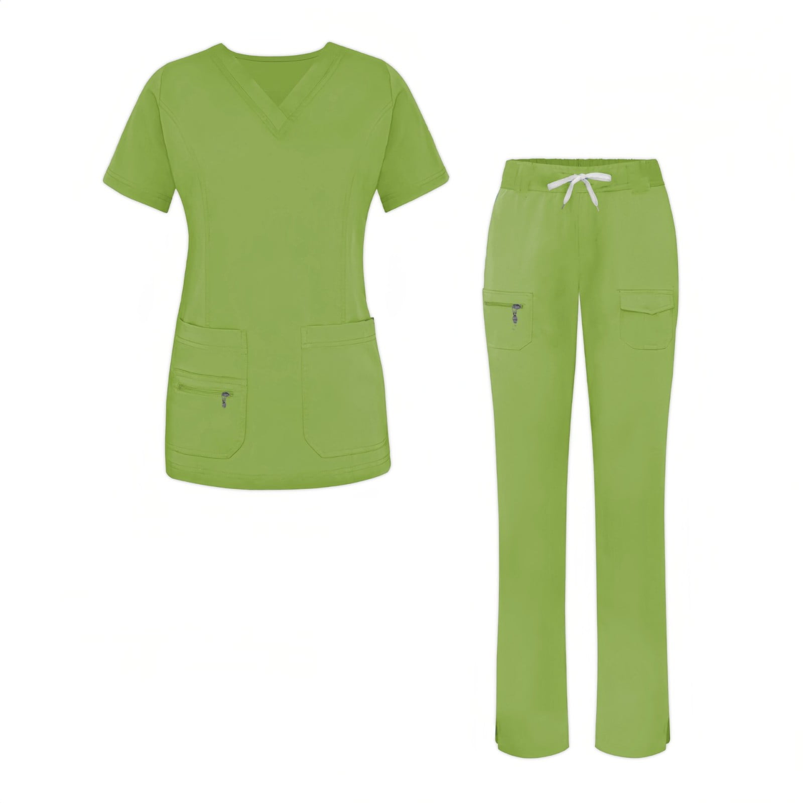 Scrub Sets for Woman Comfort Stretch V-Neck Nurse Scrubs Top Straight ...