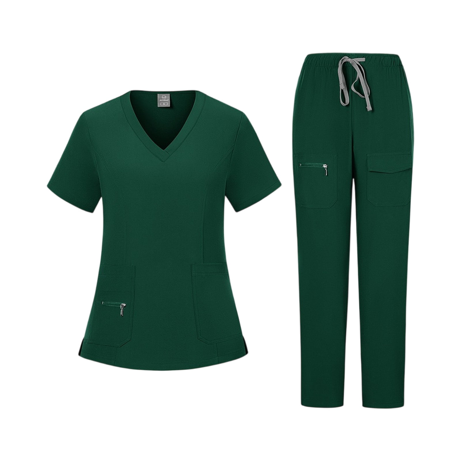 Scrub Sets for Woman V Neckline Medical Scrubs Top and Drawstring ...