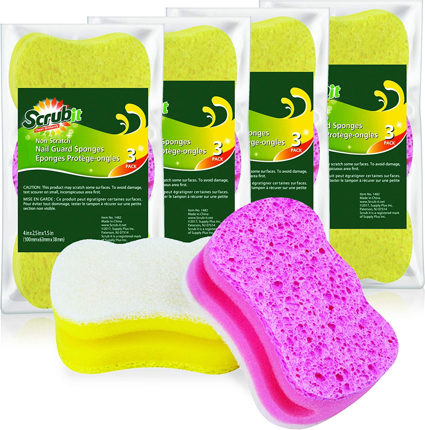Scrub Sponge by –Multipurpose Cellulose Cleaning Sponges with Non ...