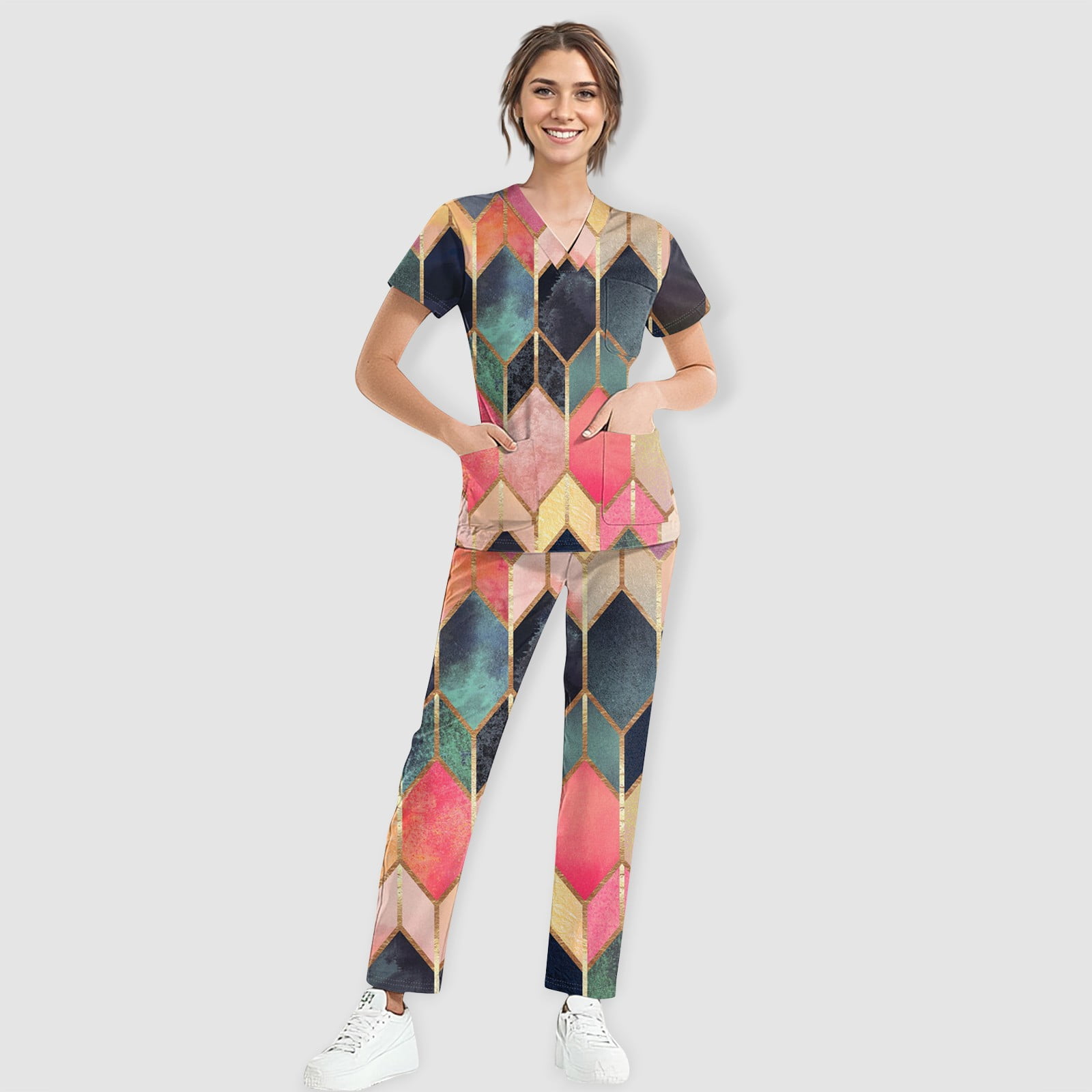 Scrub Top Nursing Uniforms Womens Scrub Tops Scrub Tops Woman Scrubs ...