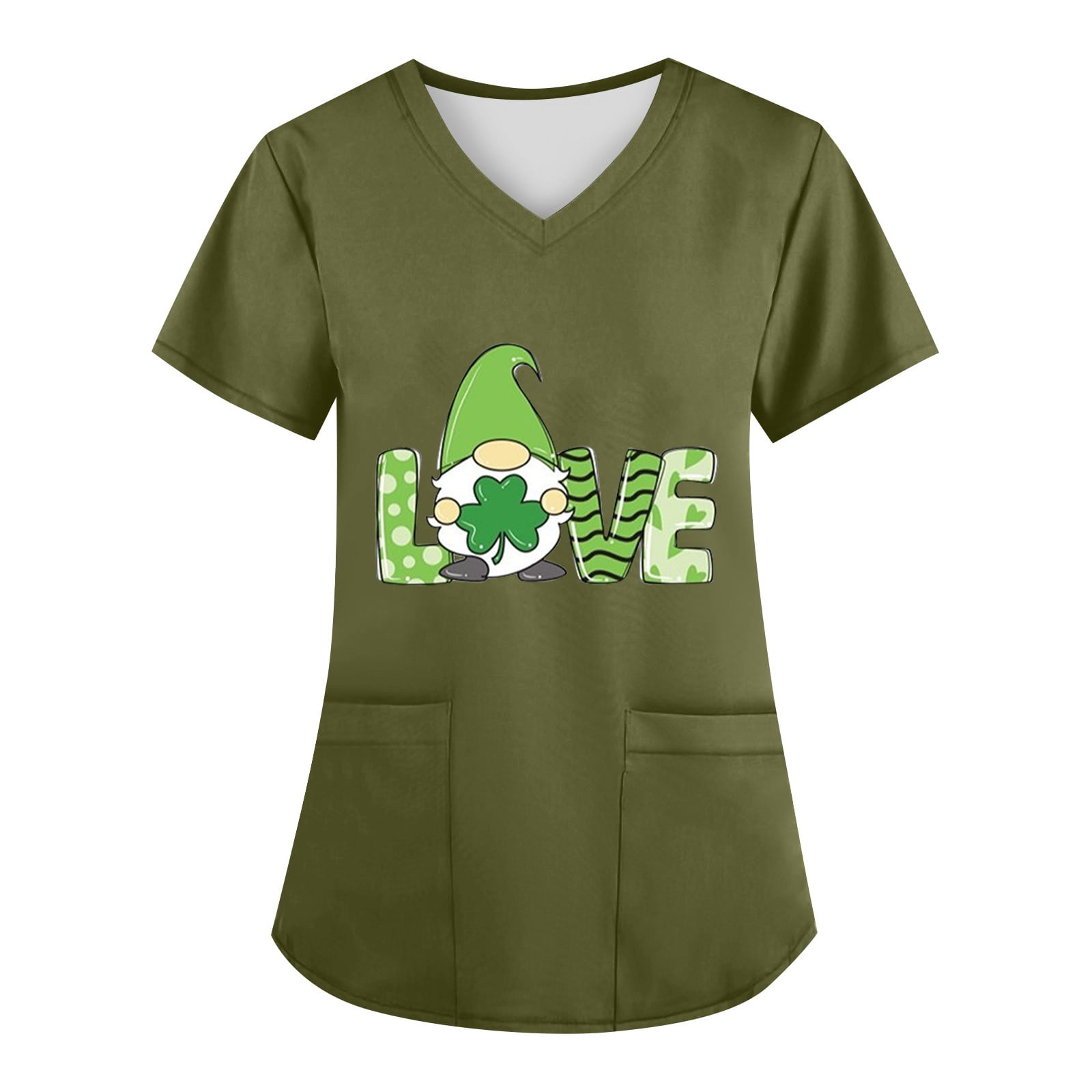 Scrub Top for Women St Patricks Day Print Ydkzymd Luck Holiday Nursing ...