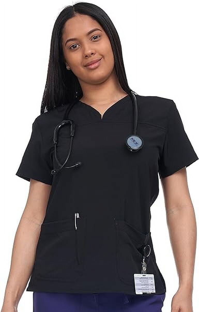 Scrub Top for Women Stretch Material Princess Seam Lightweight Medical ...