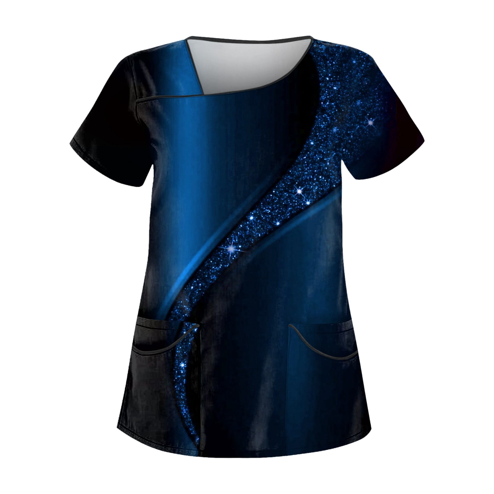 Scrub Tops Women Casual Womens Scrub Tops Fashion Short Sleeve Slant ...