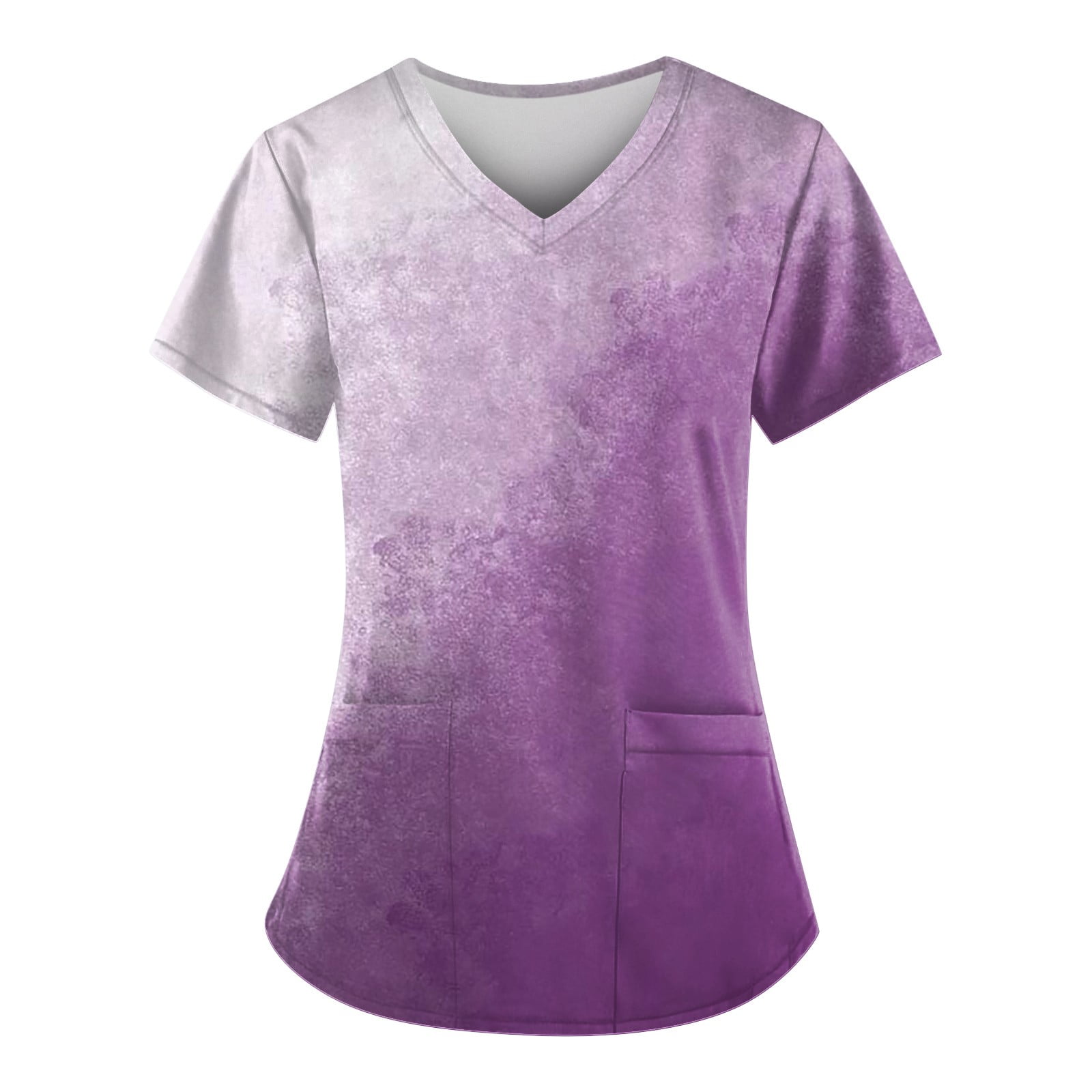 Scrub Tops Women Short Sleeve Summer Work Ladies Lounges Crop Light V ...