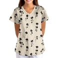 Scrub Tops Women V Neck Short Sleeve Nurse Scrubs - Walmart.com