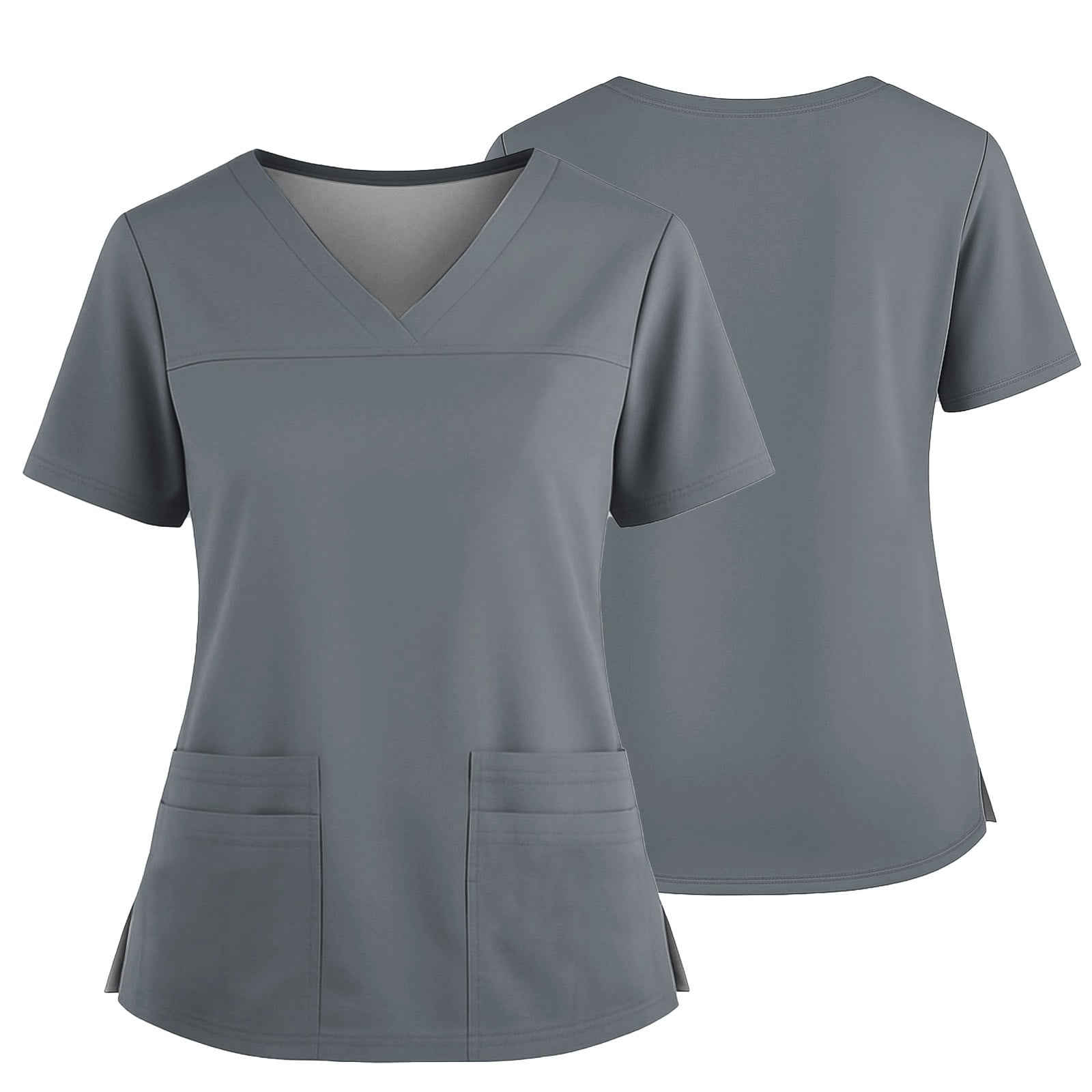Scrub Tops for Women, Womens Nursing Scrubs with Side Slit and Pocket ...
