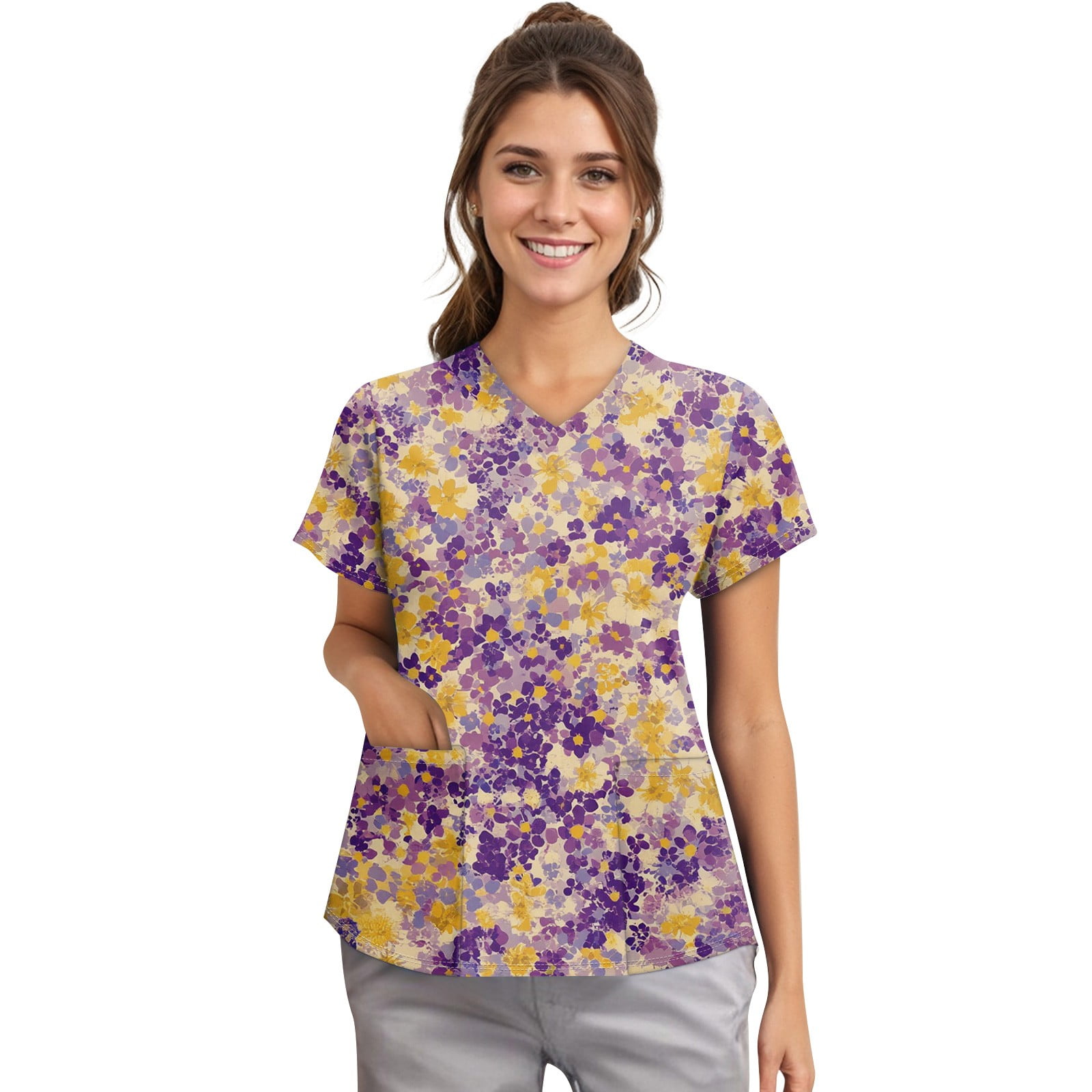 Scrub Uniform Oversized Outdoor Short Sleeve Ladie'S Summer Bohemian ...