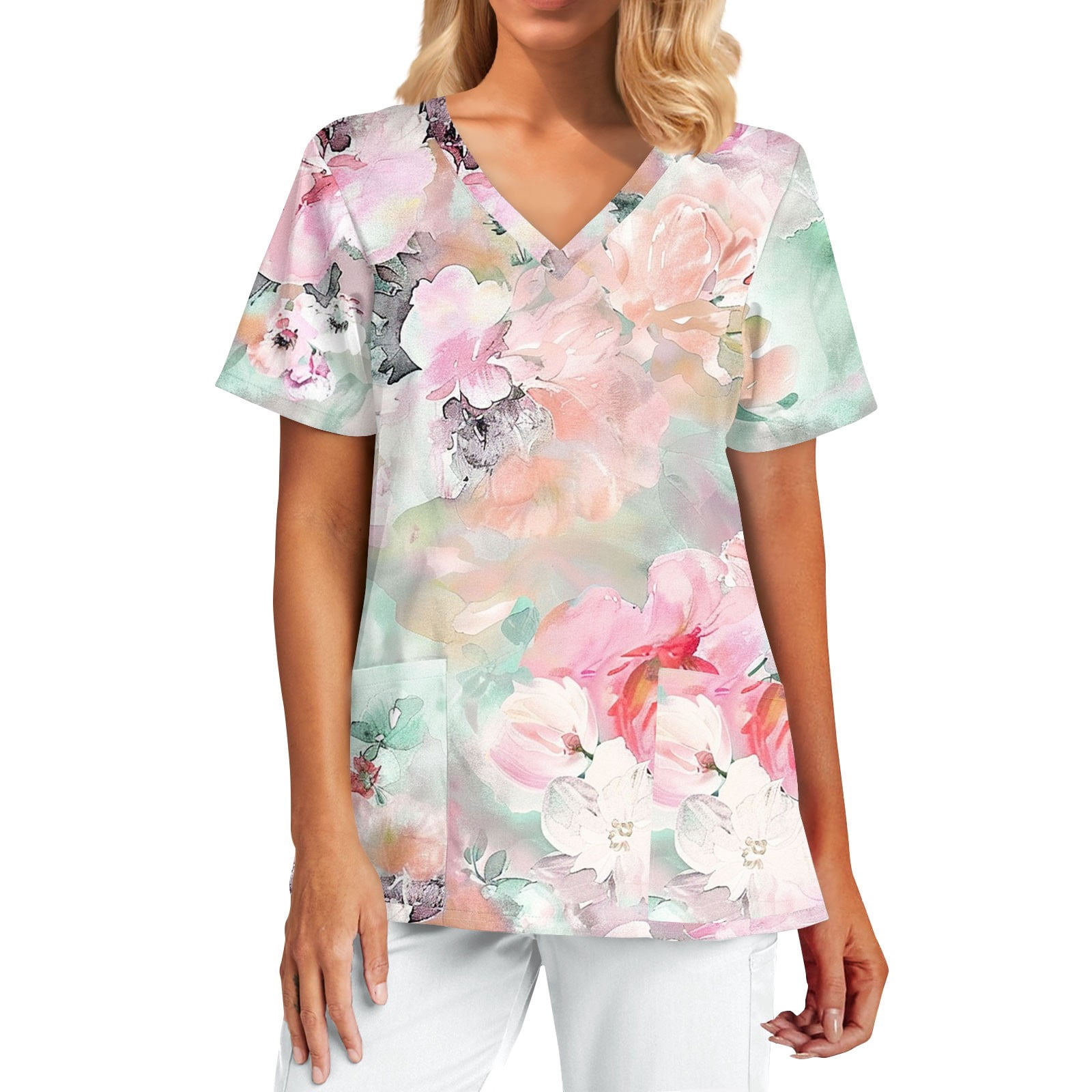 Scrub Uniforms for Women,Scrub Tops Womens with Pocket - Antimicrobial ...