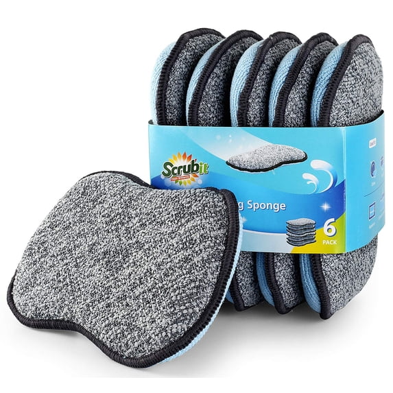 Scrub-it Multi-Purpose Kitchen Sponges, Non-Scratch Microfiber and ...