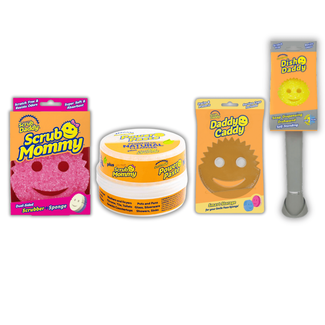 ScrubDaddy Kitchen Cleaning Bundle: Caddy Tearaway, Power Paste, Pink ...