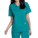 ScrubZone by Landau Women's Plus V-Neck Scrub Top, Style 70221 ...