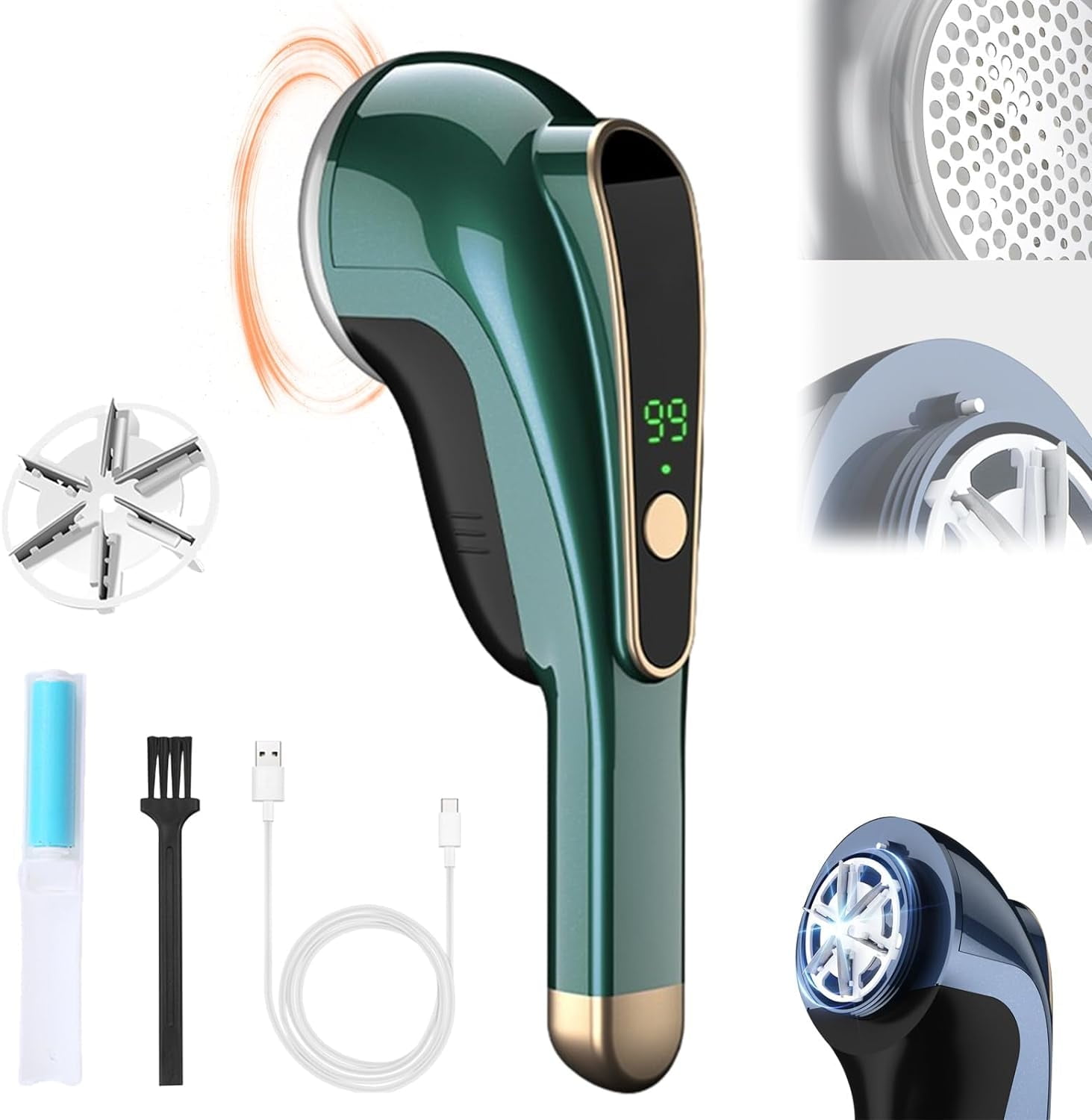 Scrubbeeze Lint Remover,Rechargeable Fabric Shaver,Fuzz Remover Fabric ...