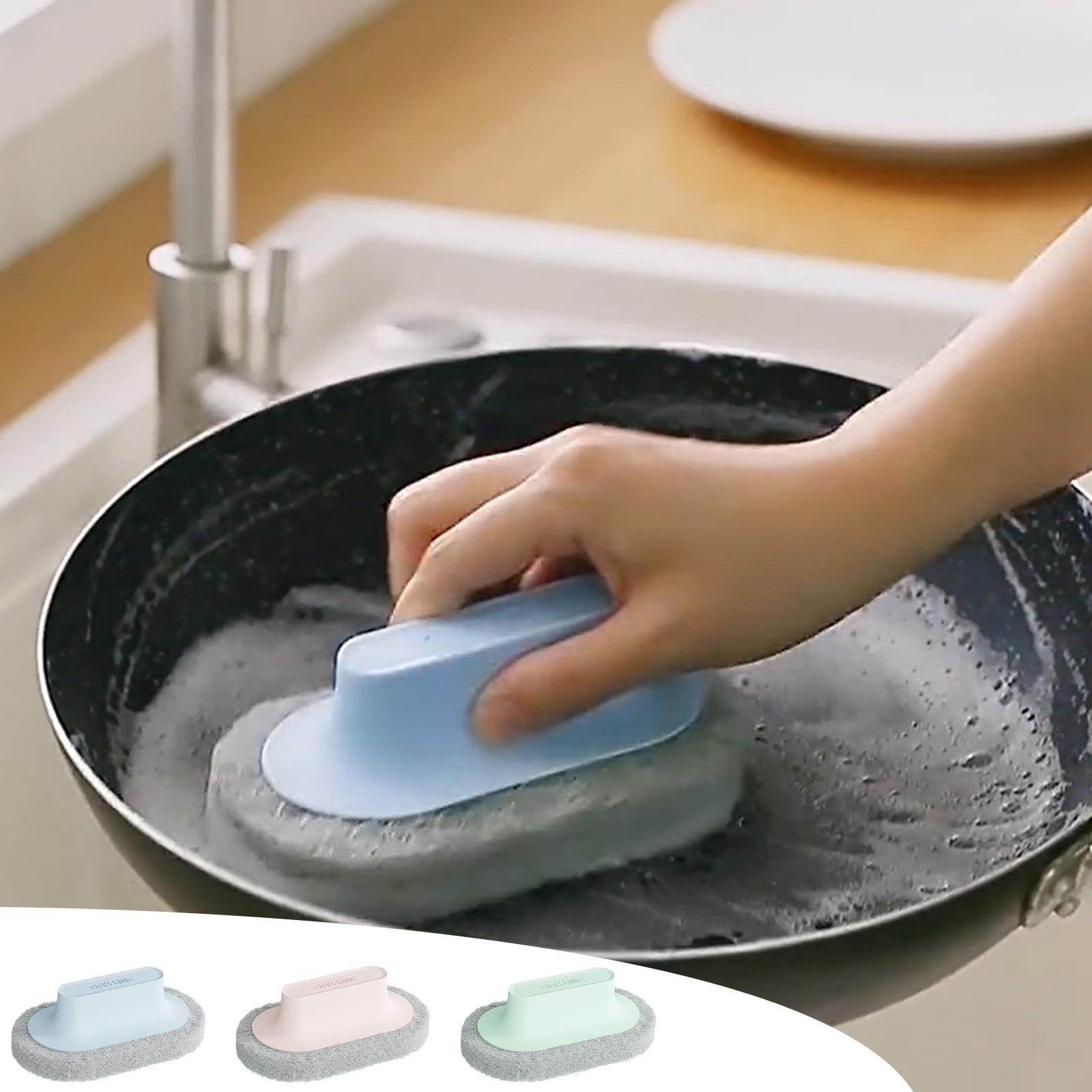 Scrubber 1-Pack Blue Fiber Sponge Refill Heads for Tub Tile Shower ...