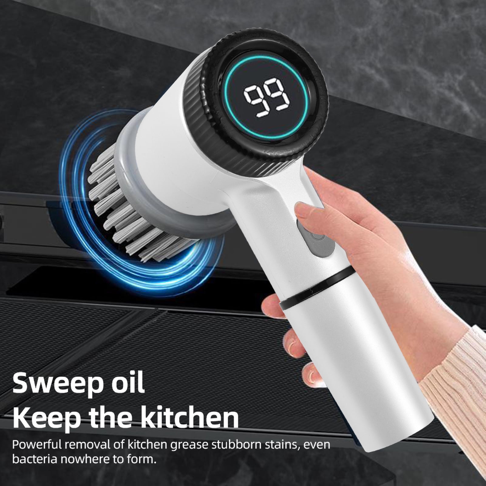 Scrubber Electric Cleaning Brush Set Portable Cordless Electric Spin ...