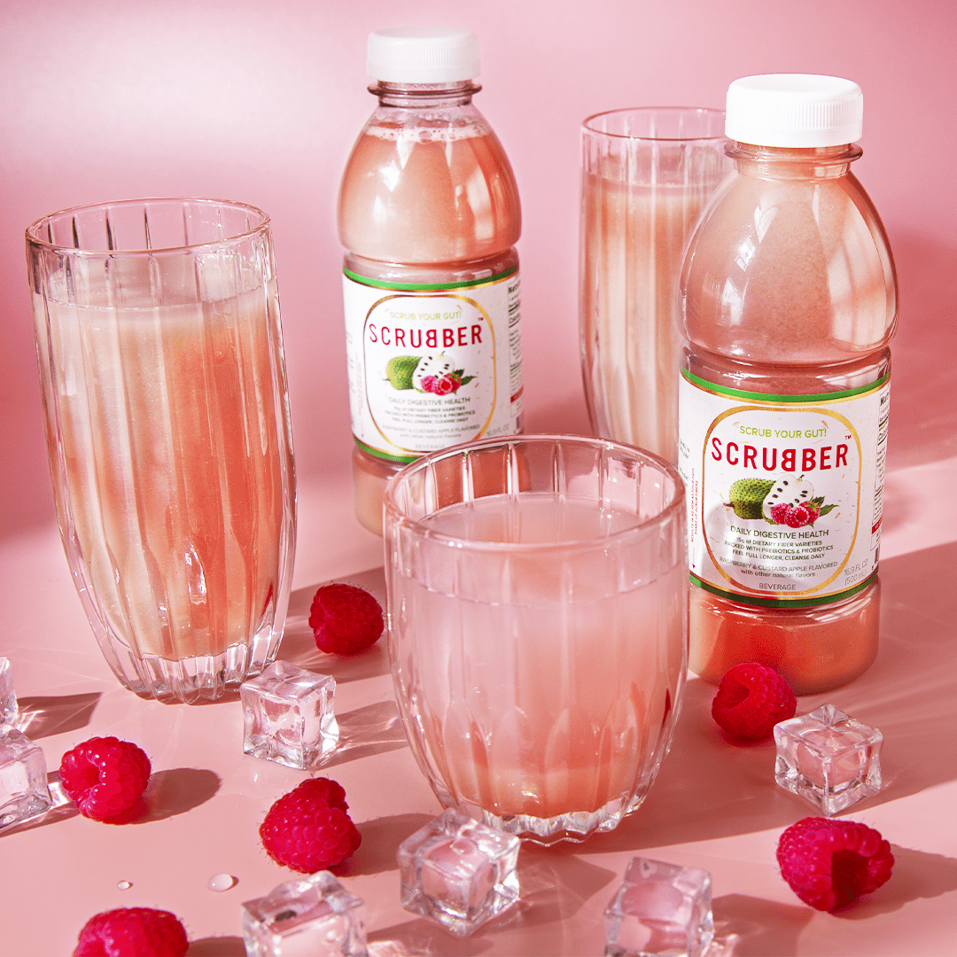 Scrubber Fiber-Infused Fruit Juice w/ Probiotics + Prebiotics for Daily ...