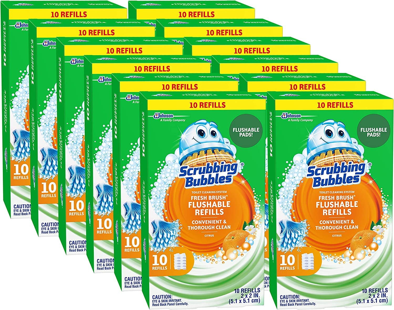 Scrubbing Bubbles Fresh Brush Flushable Refills, Citrus - Convenient ...