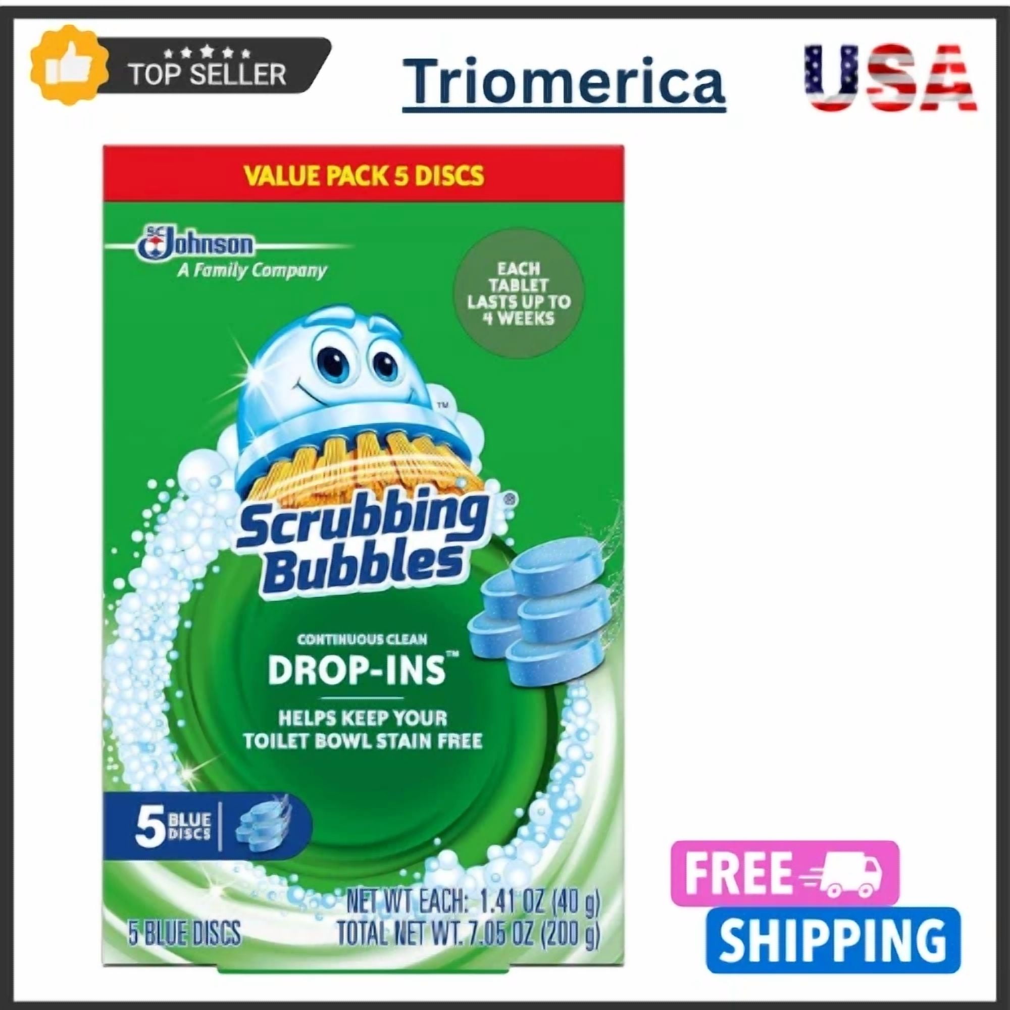 Scrubbing Bubbles Toilet Bowl Tablets – 5 Ct Drop-Ins, 4 Week Cleaning ...