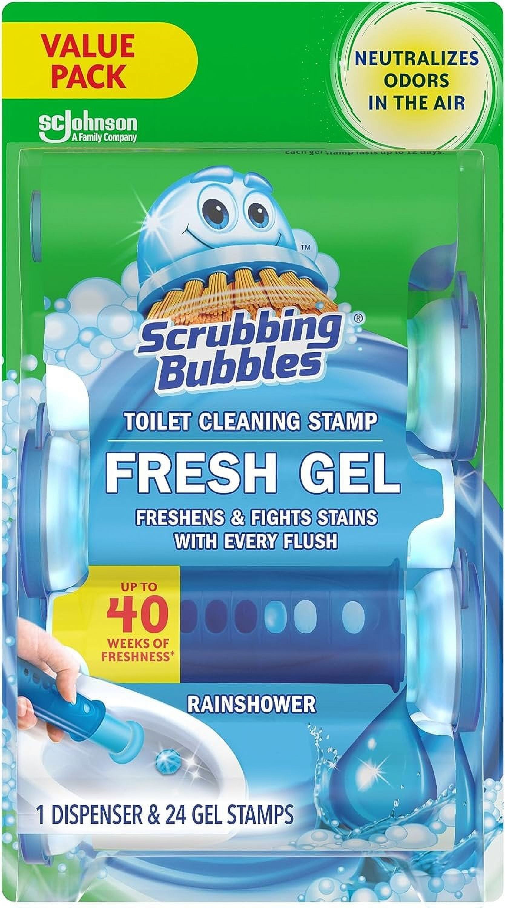Scrubbing Bubbles Toilet Cleaning Gel Glade Rainshower (4 refills) 5 ...