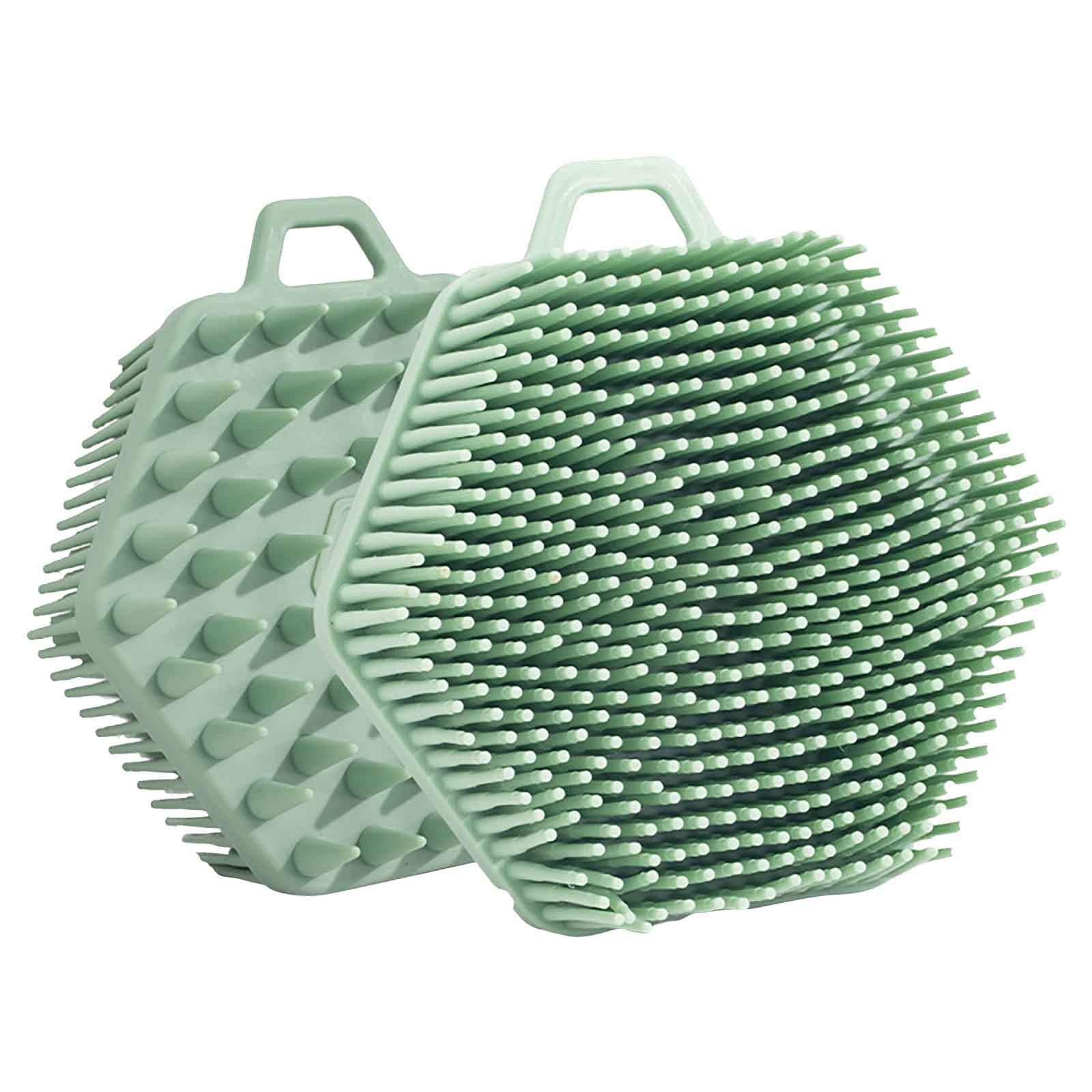 Scrubbing Shower Brush, Dual-Sided Exfoliator, Loofah & Bristles ...