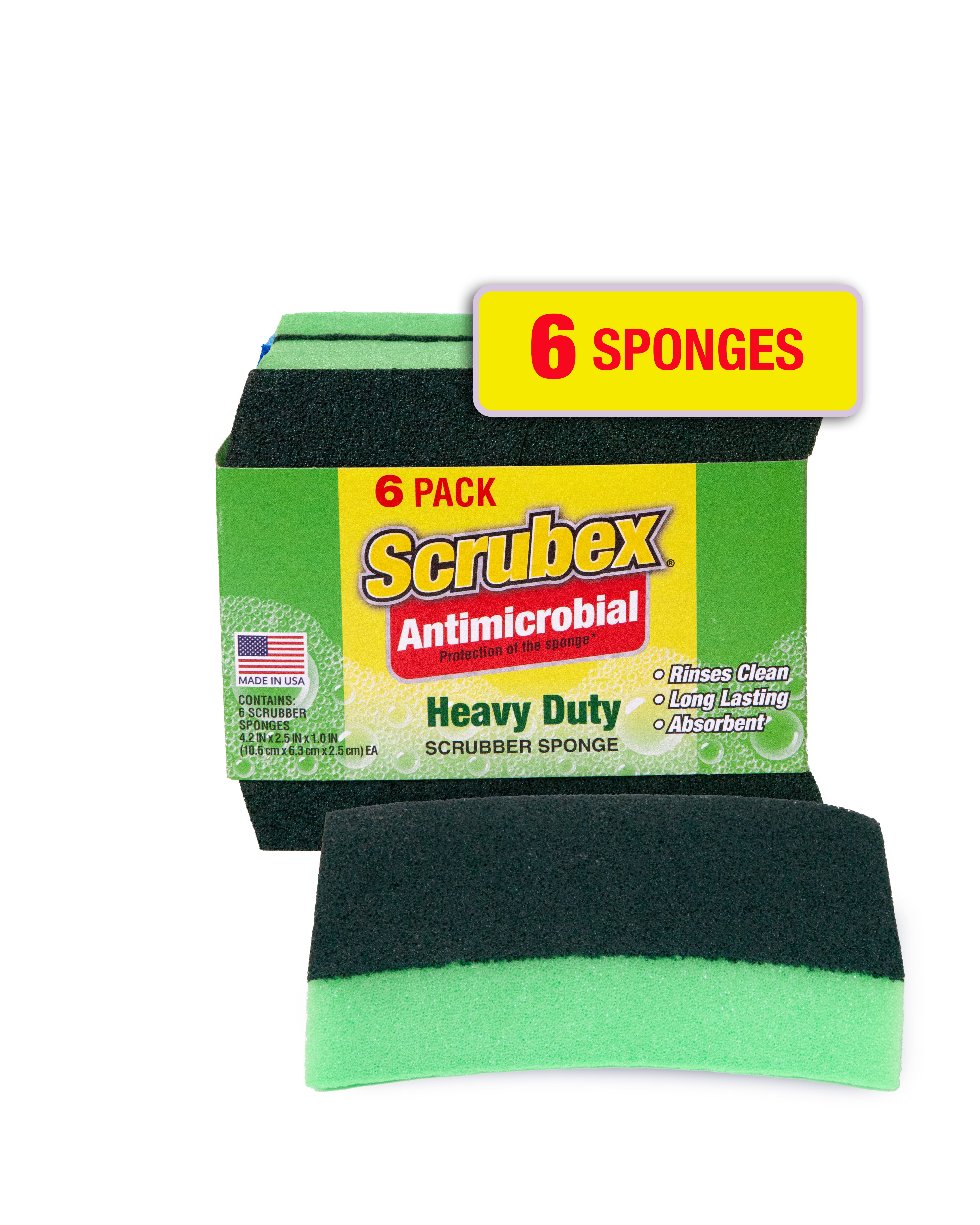 Scrubex Heavy Duty Odor Resistant Scrub Sponge, Multi-Purpose Sponge ...