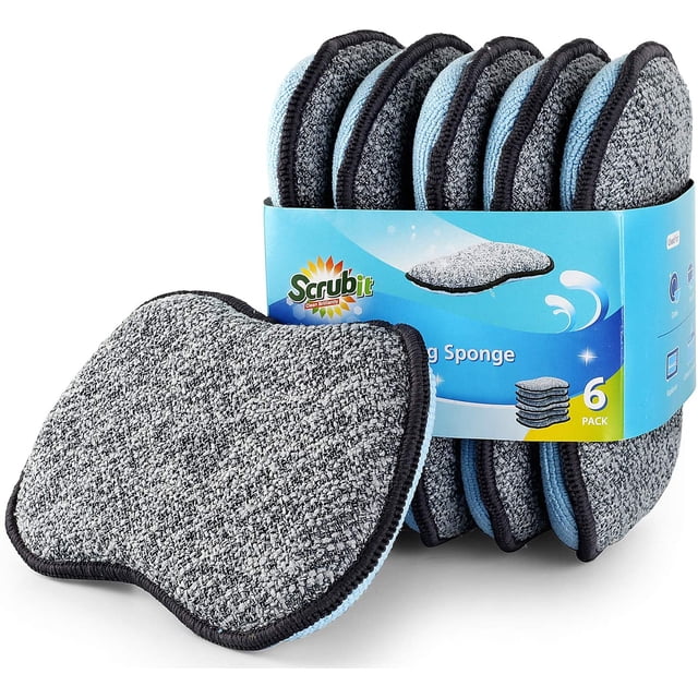 Scrubit Multi-Purpose Kitchen Scrubber Pad for Dishes & Pot Cleaning, 6 ...