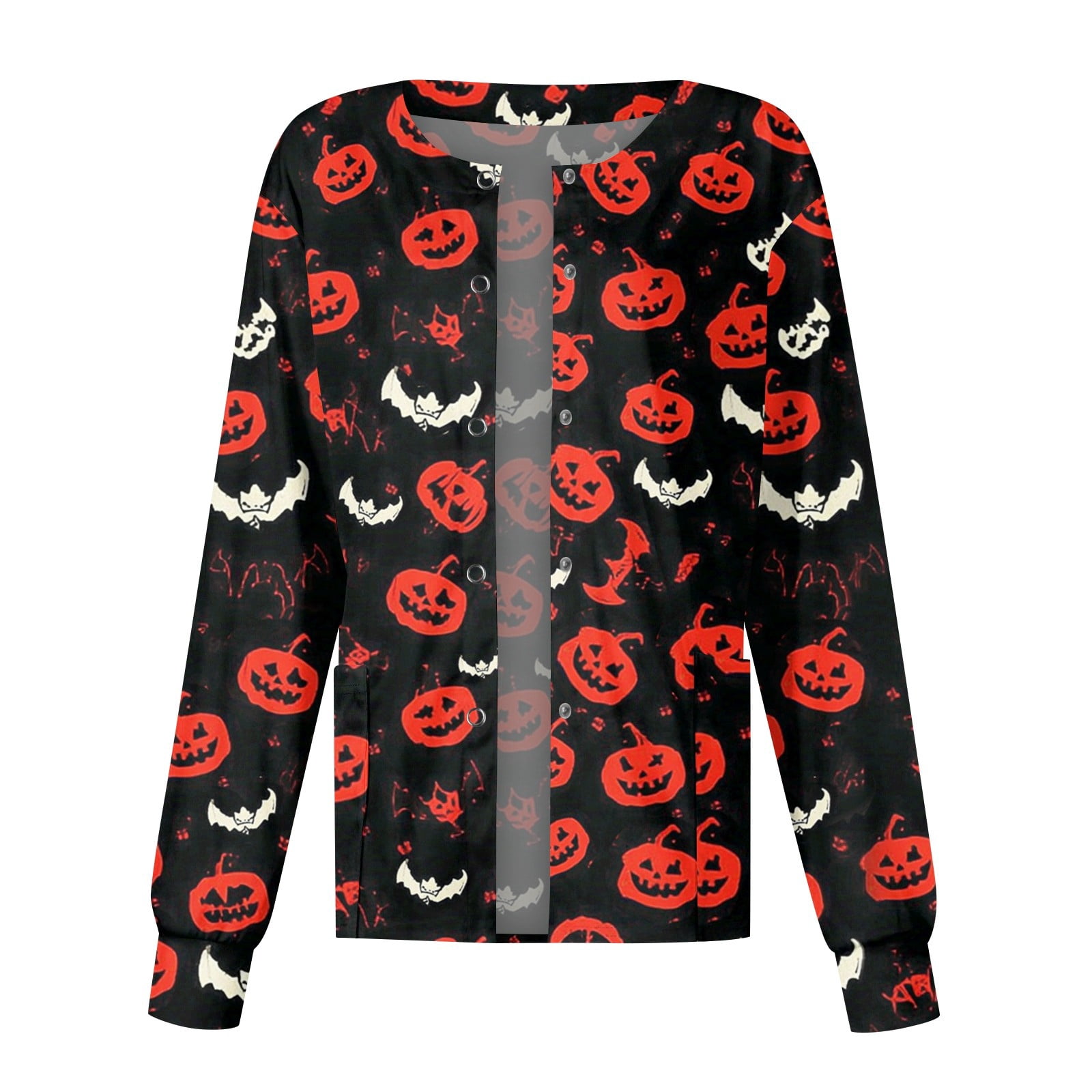 Scrubs, Halloween Top For Women, Stand Collar Nursing Uniforms With ...