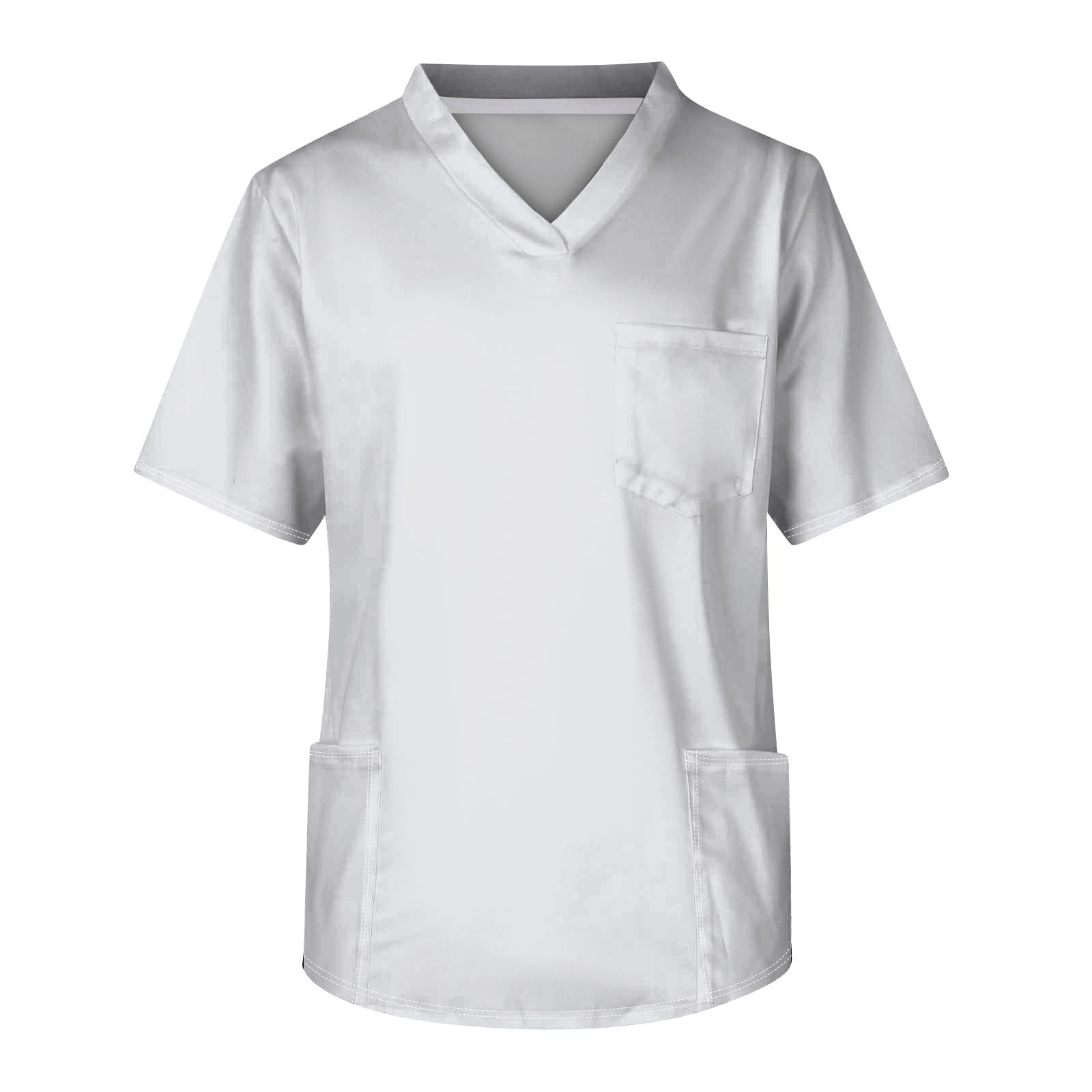 Scrubs Medical Uniform Men's V-neck Scrub Tops Workwear Scrub Shirts ...