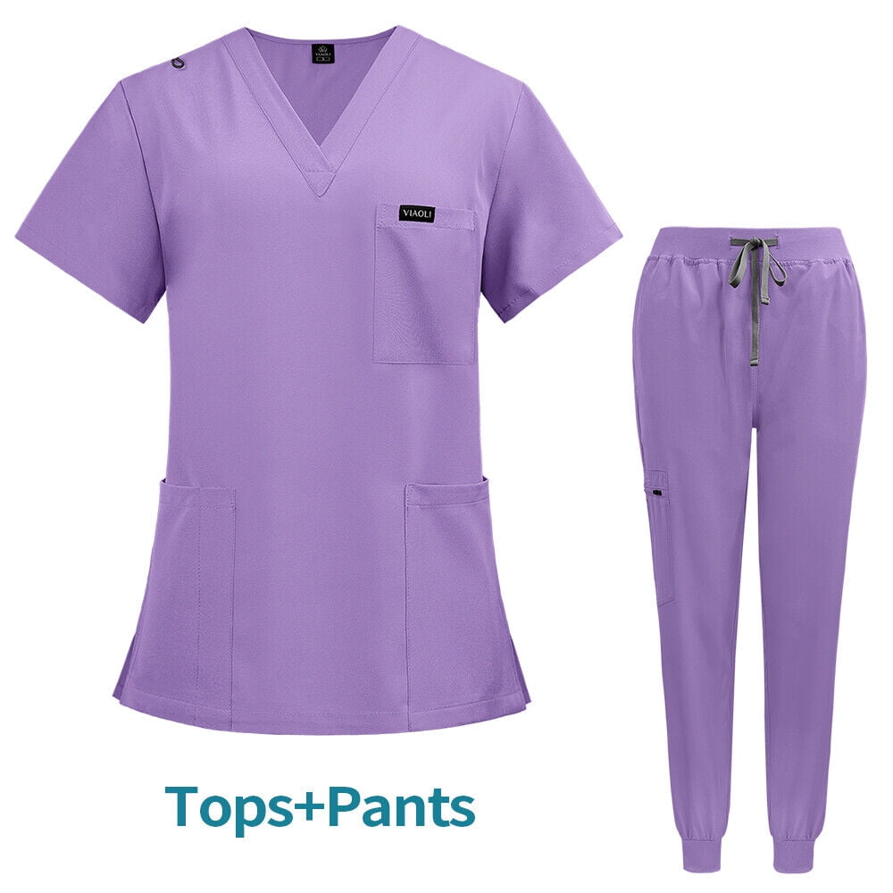 Scrubs Set Medical Uniforms Nurse Doctor Surgery Overalls Beauty Salon ...