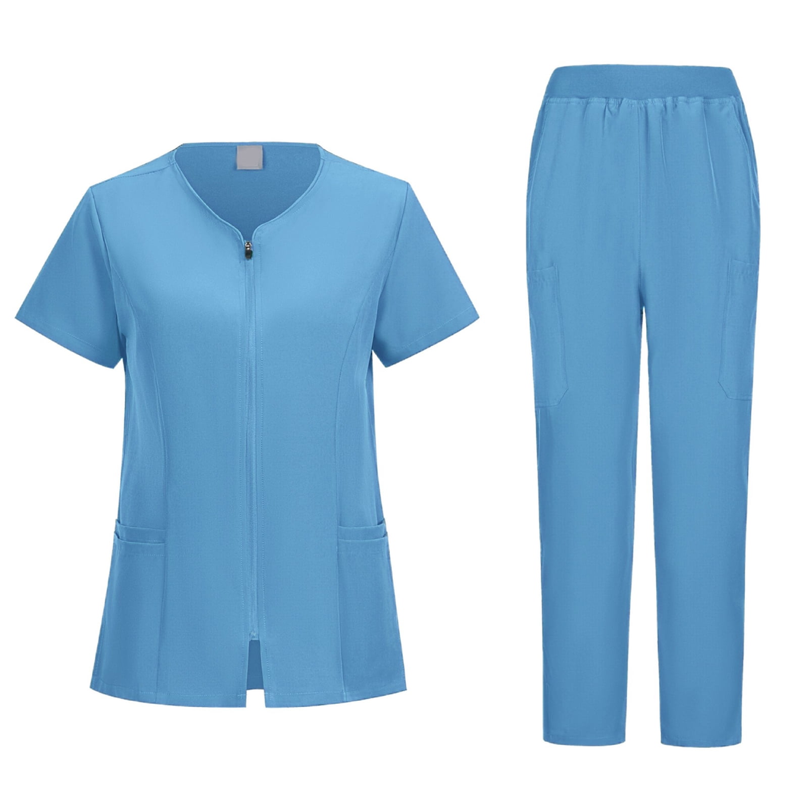 Scrubs Set Women Hospital Medical Uniform Unisex Beauty Salon Workwear ...