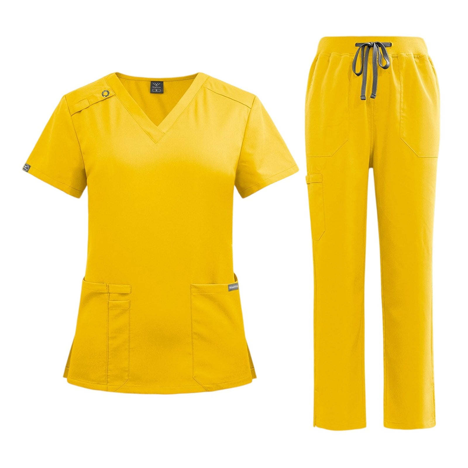 Scrubs Set for Women, Modern V-Neck Scrub Top & Jogger Scrub Pants with ...
