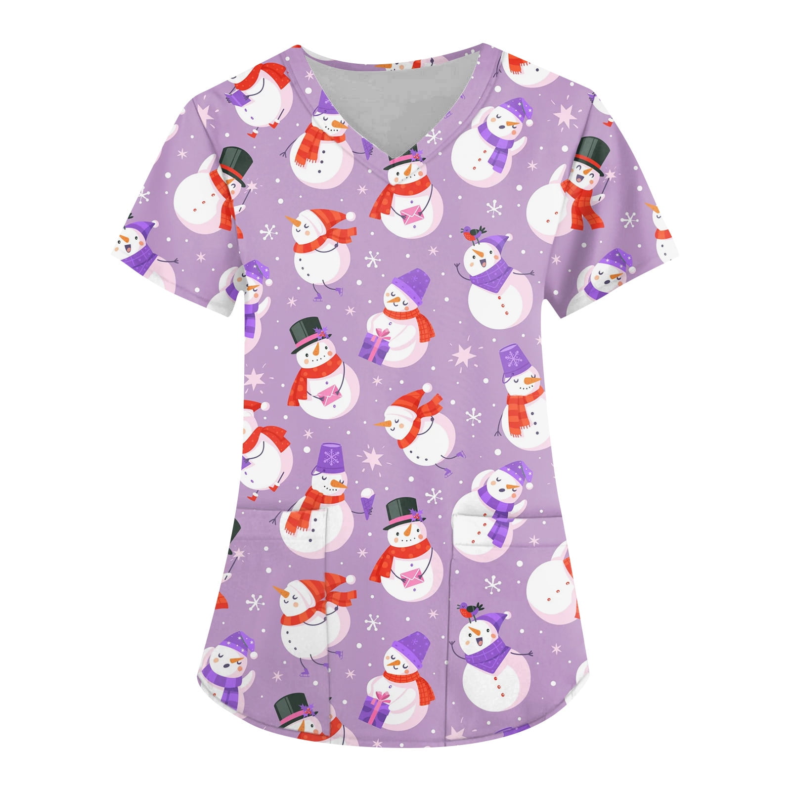 Scrubs Tops Women Christmas Scrubs Xmas Nurse Uniforms Womens Christmas ...