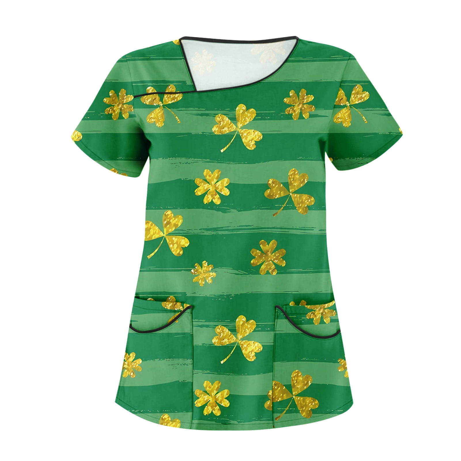 Scrubs Tops for Women St Patricks Day Print Ydkzymd Clover Character ...