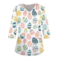 Scrubs With Pockets，Easter Scrub Tops Women Bunny Egg Hunt Print ...