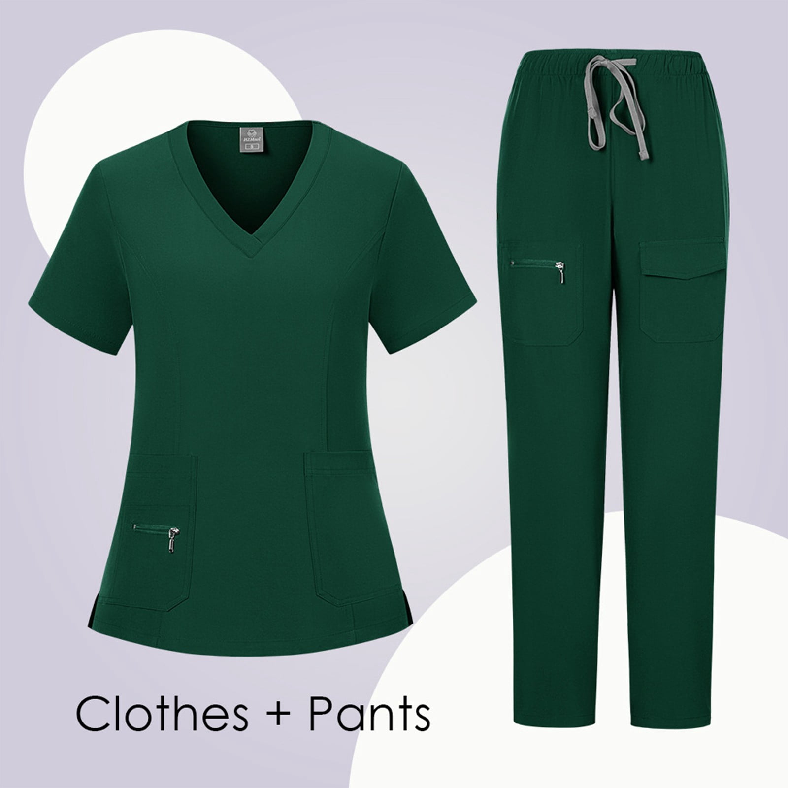 Scrubs for Women Set Clearance Plus Size Nurse Uniforms Stretchy V-Neck ...